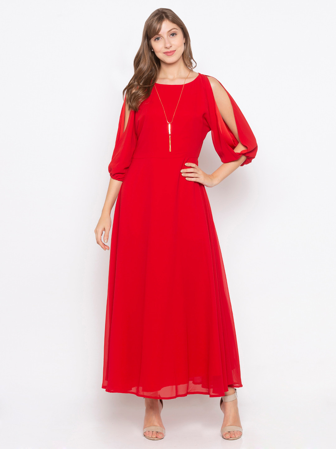 Buy Iti Women Red & Red Maxi Dress - Dresses for Women 10206543 | Myntra