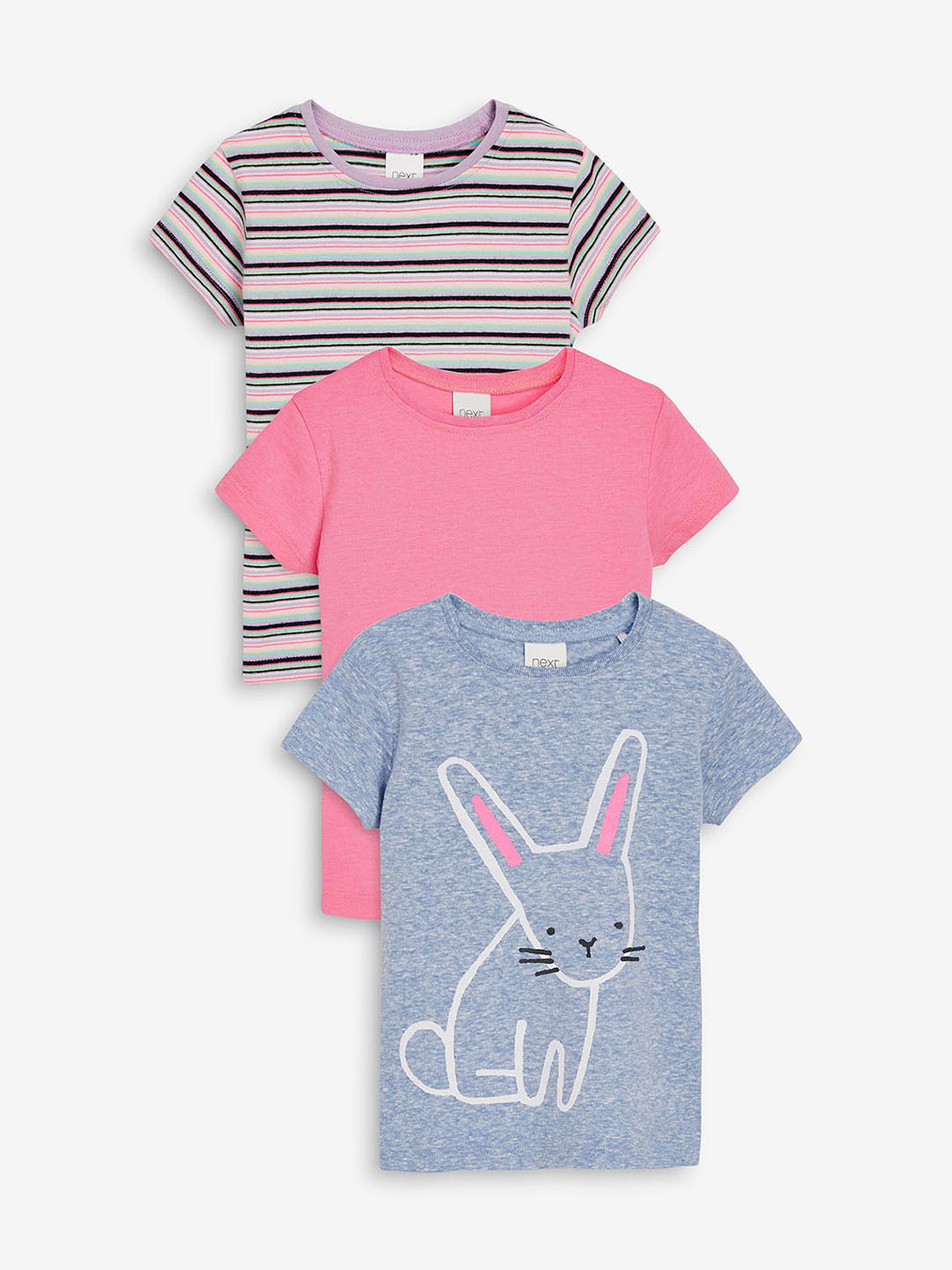 Buy Next Girls Pack Of 3 Round Neck T Shirts - Tshirts for Girls ...