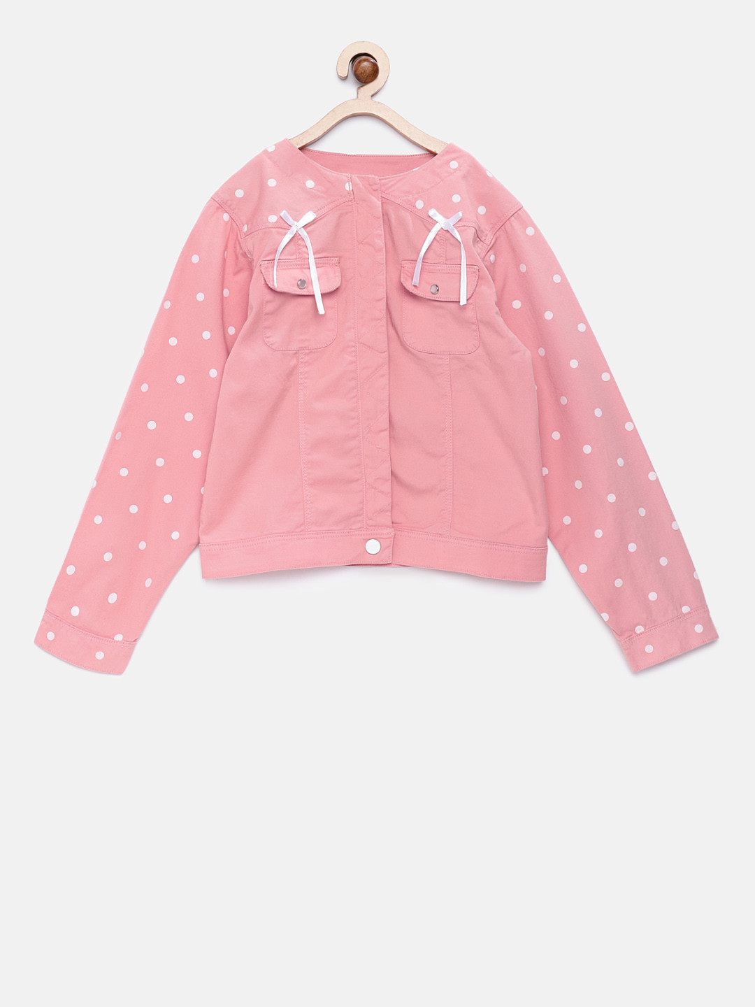 Buy TALES & STORIES Girls Pink Solid Lightweight Tailored Jacket ...