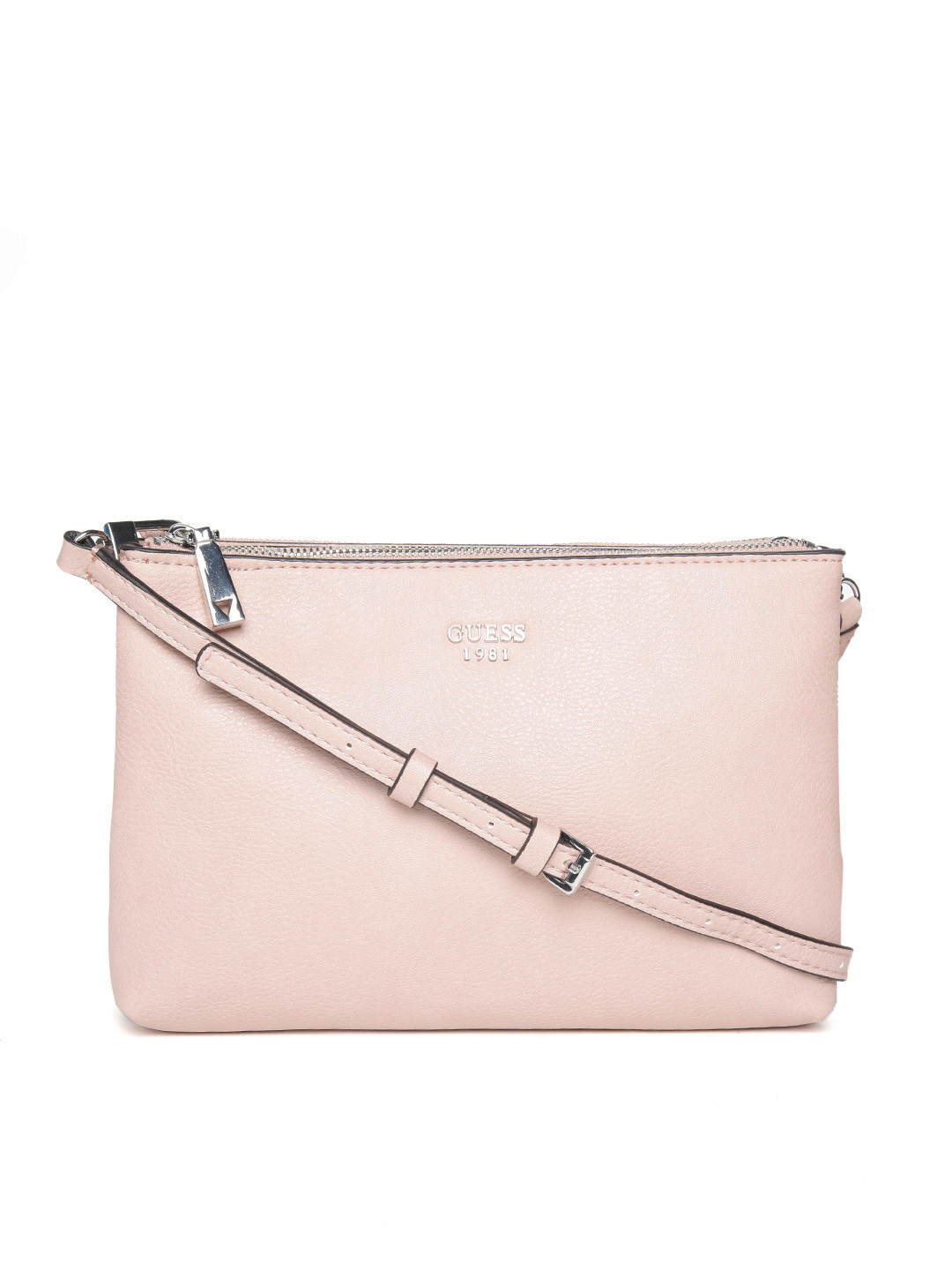 Buy GUESS Peach Coloured Solid Sling Bag - Handbags for Women 10233435 ...