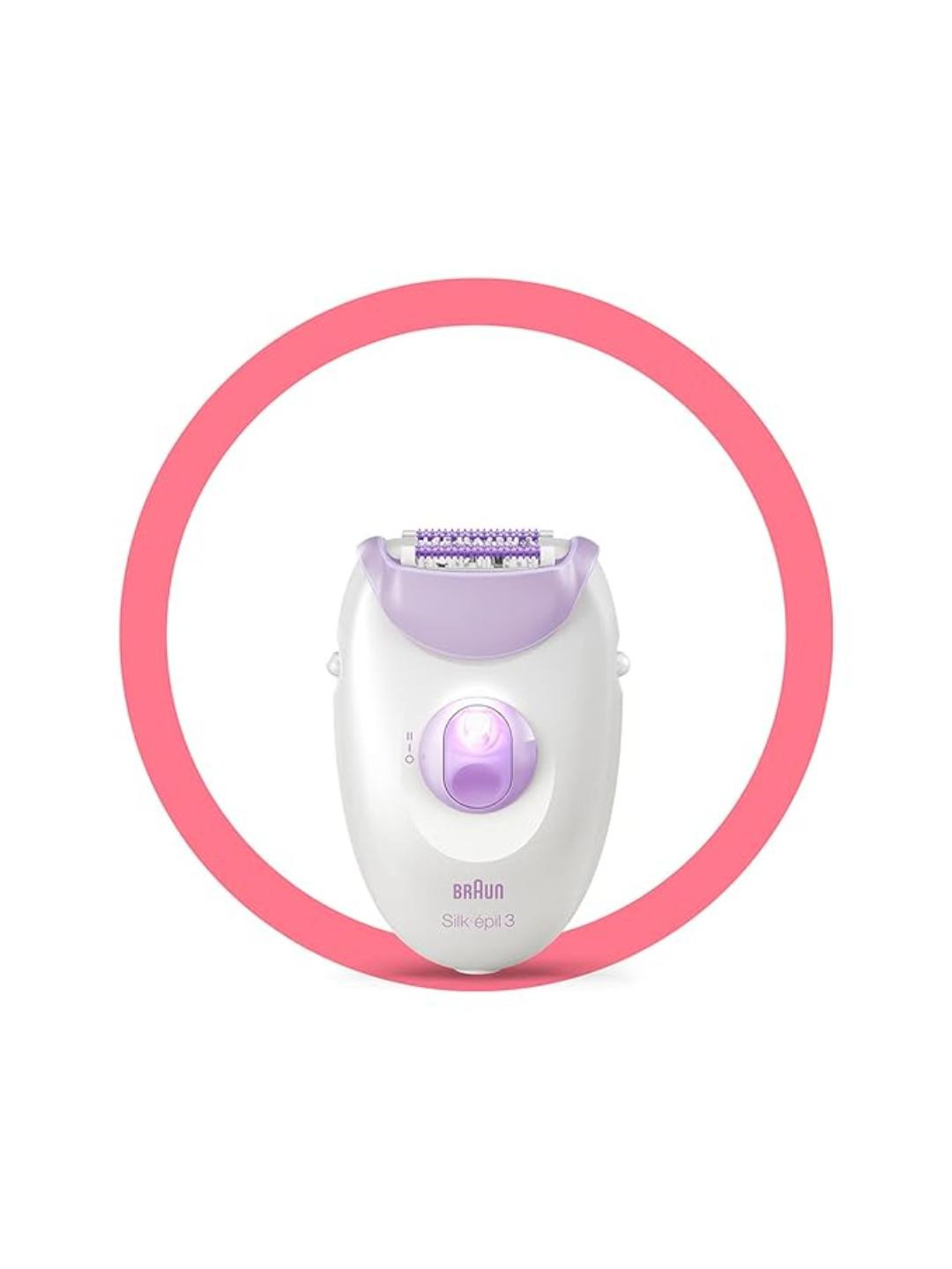 Buy Braun Purple & White Silk Epil 3 Soft Perfection Corded Epilator ...