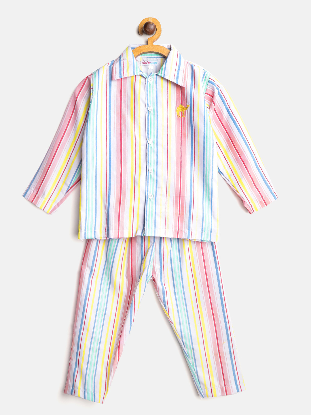 Buy Kids Clan Kids Multicoloured Striped Night Suit KCN 387A - Night ...