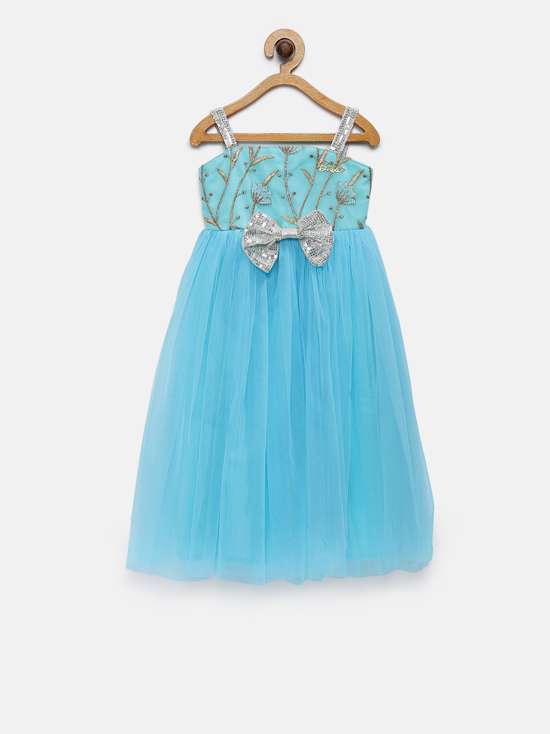 Buy Barbie By Many Frocks & Girls Blue Fit And Flare Dress - Dresses ...