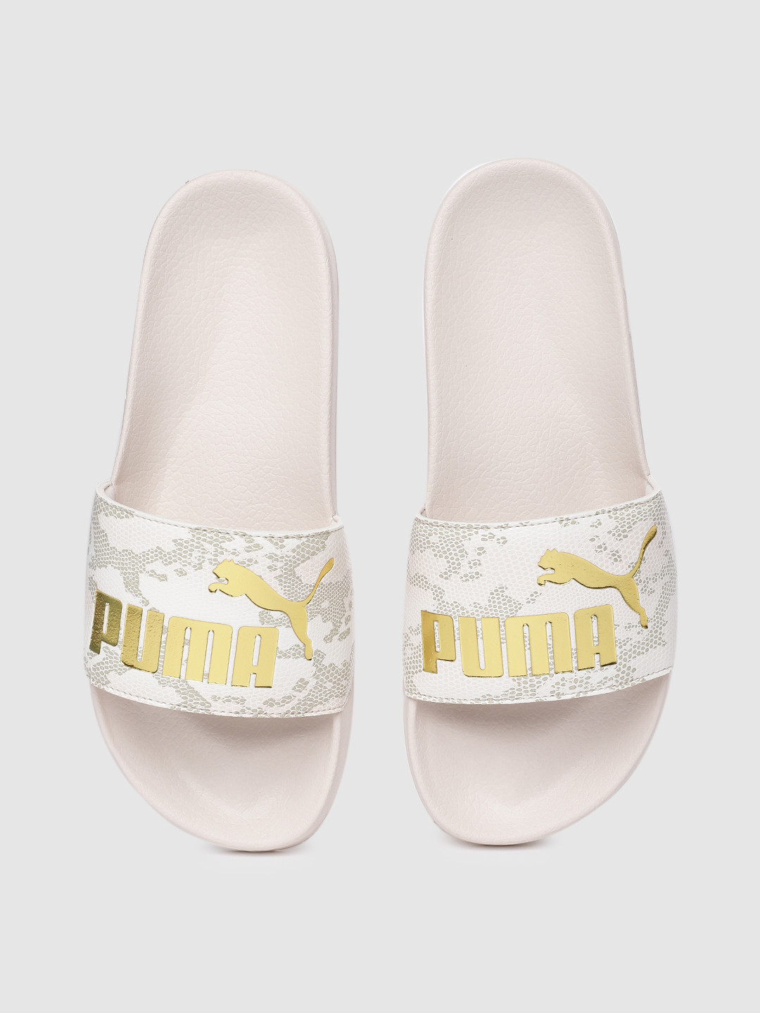 Buy Puma Women Beige Leadcat Snake Lux Printed Sliders - Flip Flops for ...