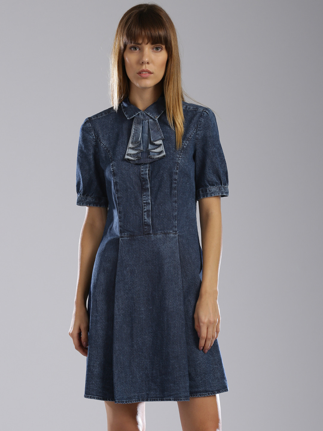 Buy GAS Blue Denim Dress - Dresses for Women 1026598 | Myntra