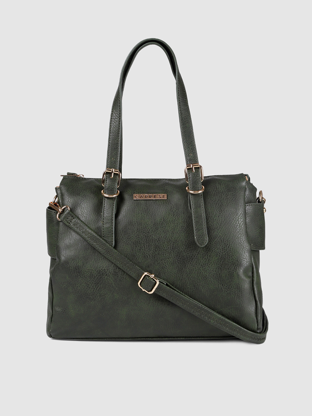 Buy Caprese Olive Green Solid Shoulder Bag - Handbags for Women ...