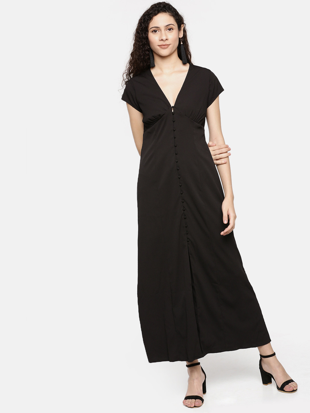 Buy Vero Moda Women Black Solid Maxi Dress - Dresses for Women 10275755 ...