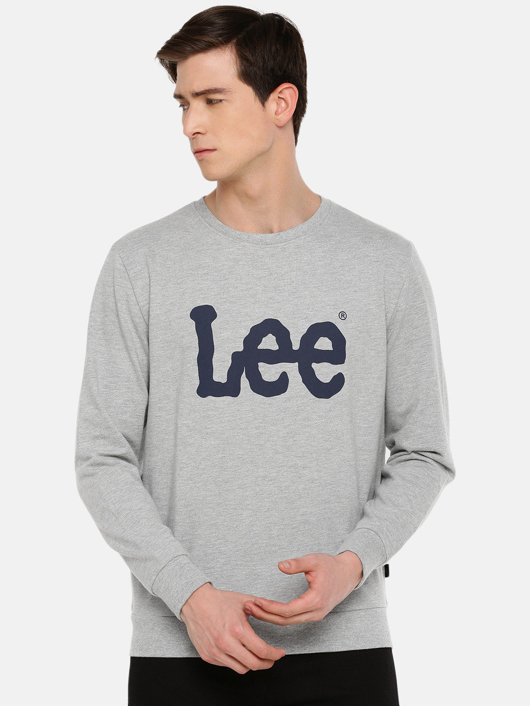 Buy Lee Men Grey Printed Round Neck Sweatshirt - Sweatshirts for Men ...