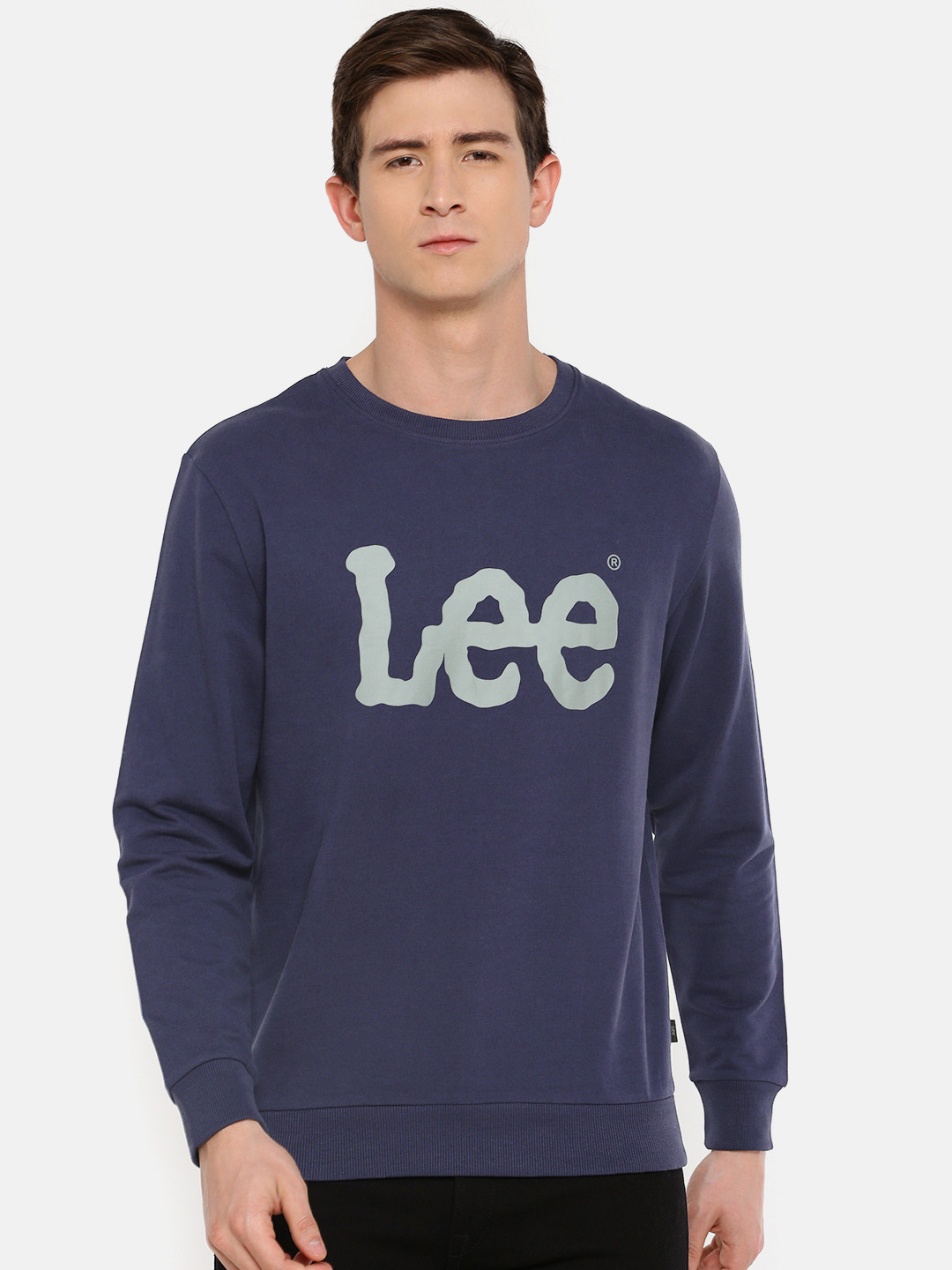 Buy Lee Men Blue Printed Round Neck Sweatshirt - Sweatshirts for Men ...