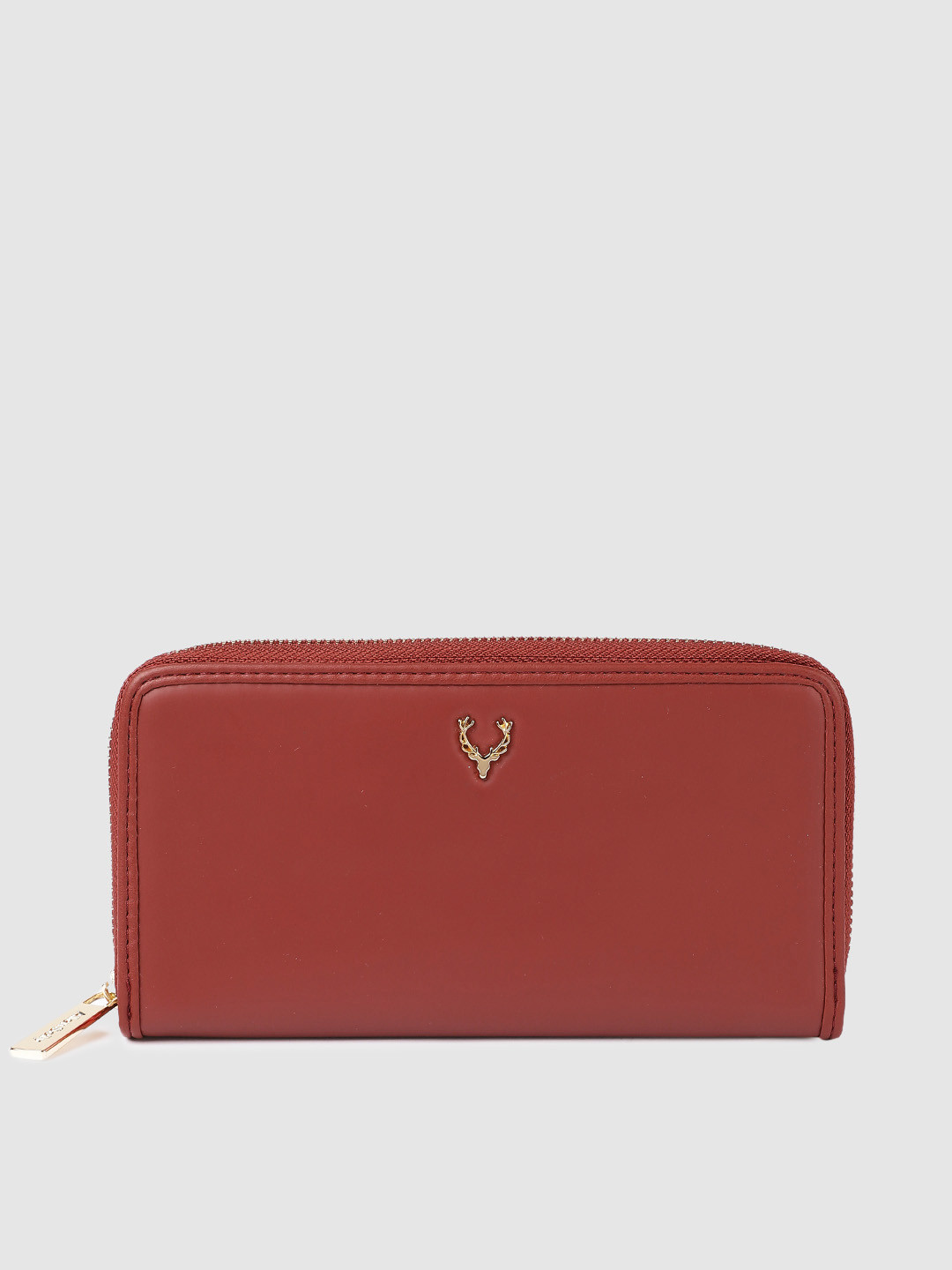 Buy Allen Solly Women Red Solid Zip Around Wallet - Wallets for Women ...