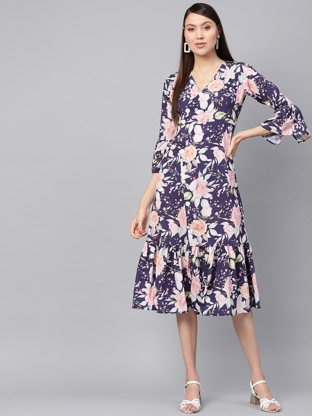 Buy SASSAFRAS Women Blue & Pink Printed Wrap Dress - Dresses for Women ... Buy SASSAFRAS Women Blue & Pink Printed Wrap Dress - Dresses for Women ...