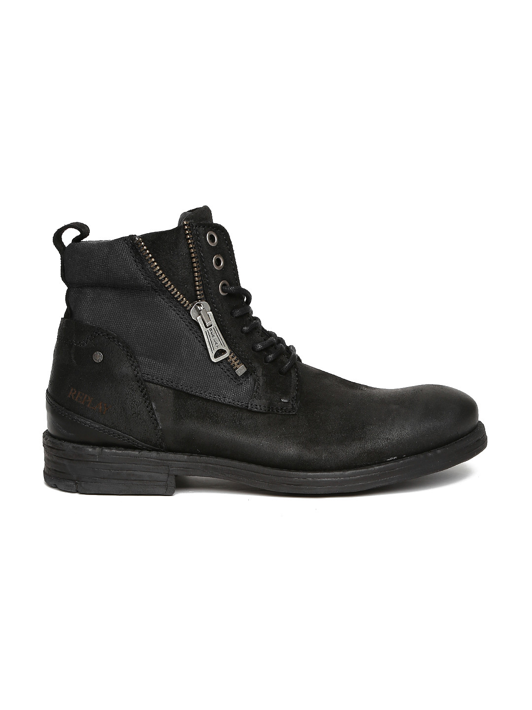 Buy Replay Men Black Leather Boots - Casual Shoes for Men 1031577 | Myntra