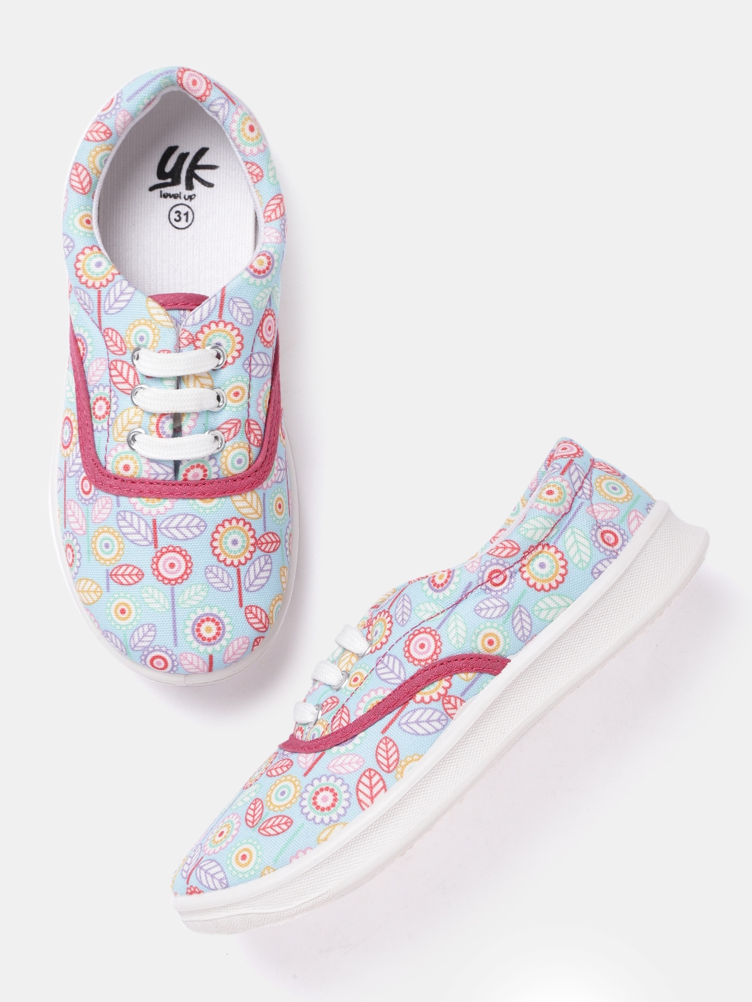 Buy Yk Girls Blue Printed Sneakers Casual Shoes For Girls 10317657 Myntra