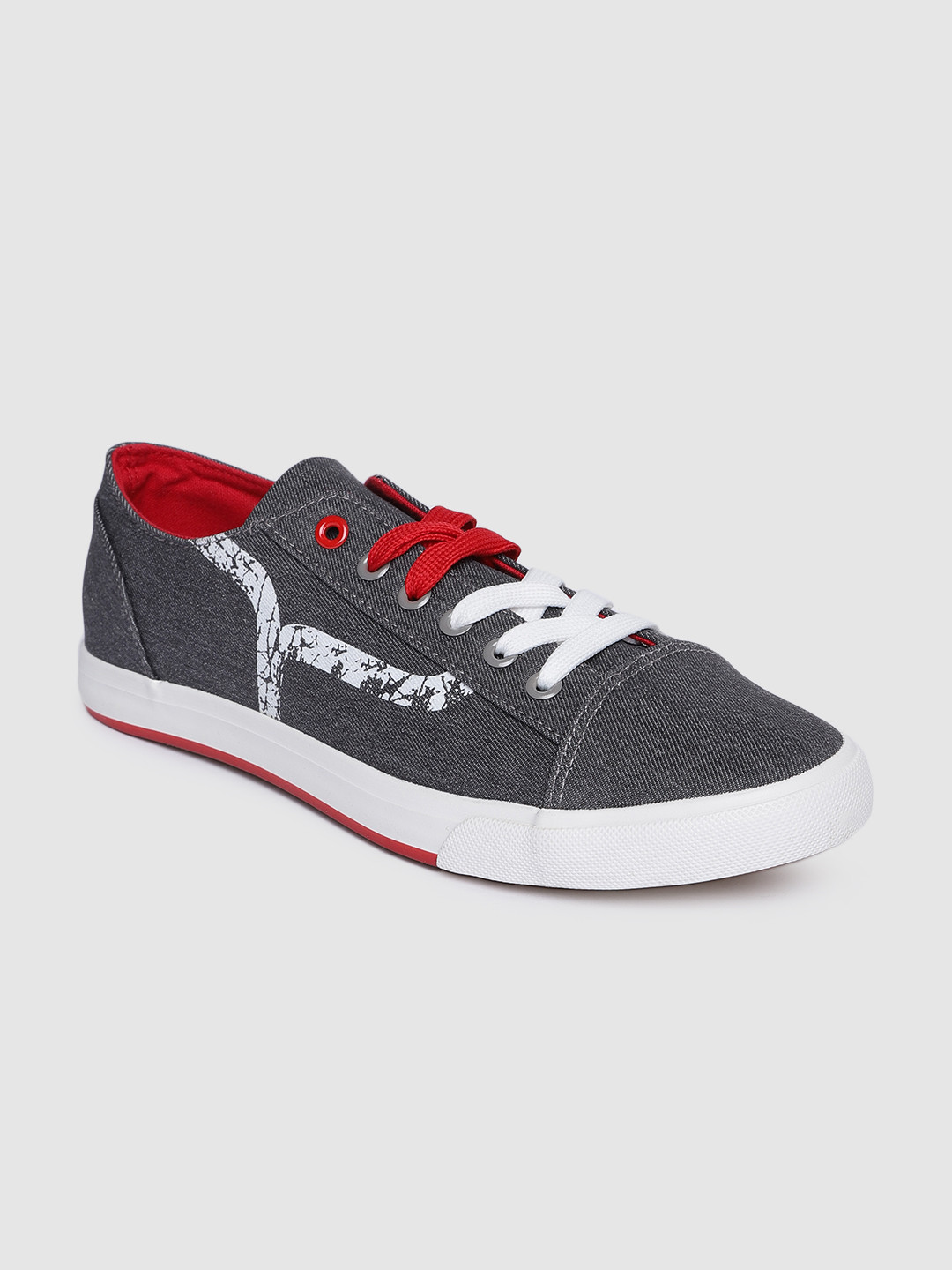 Buy Flying Machine Men Grey Printed Sneakers - Casual Shoes for Men ...