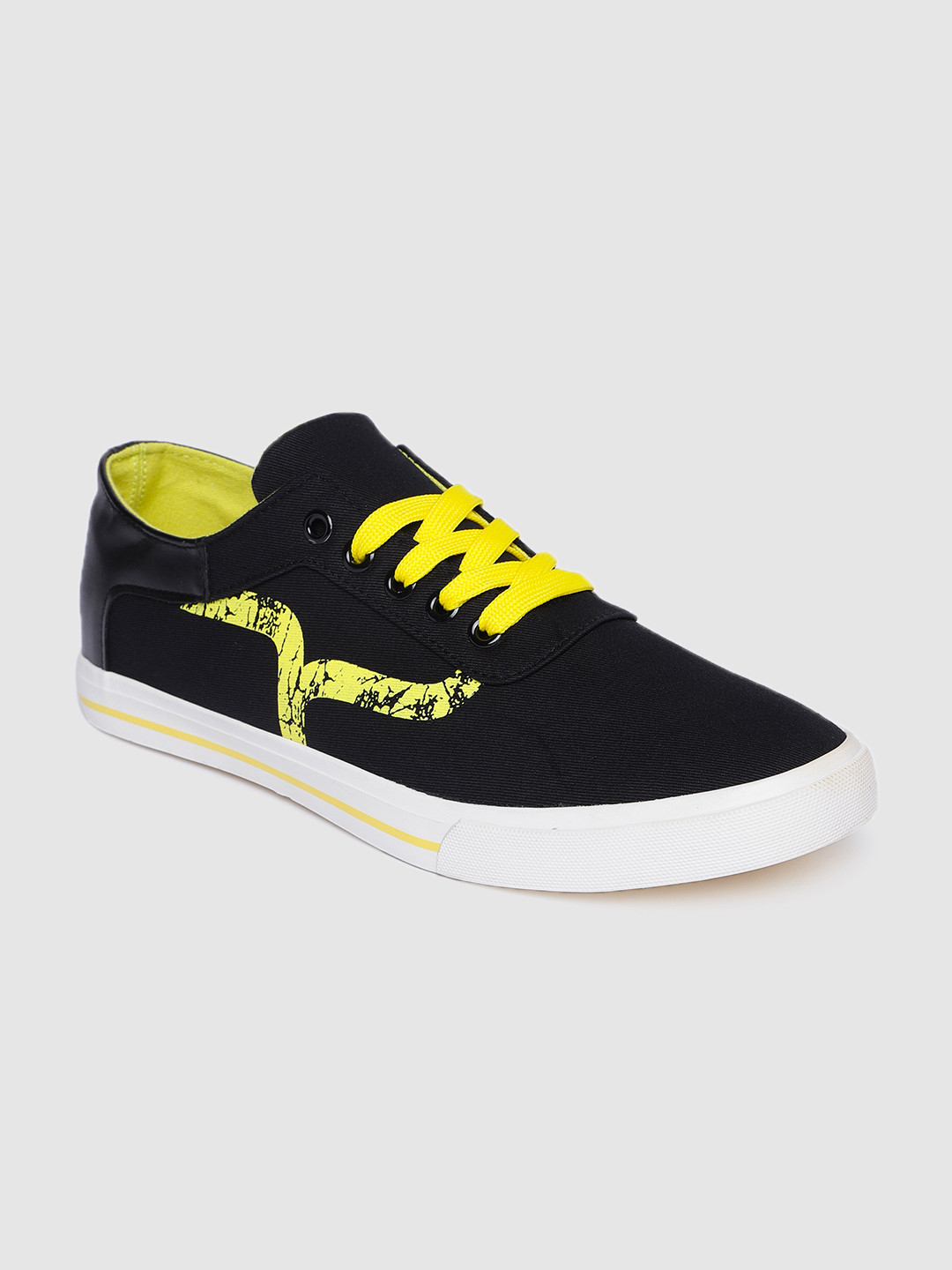 Buy Flying Machine Men Black Printed Sneakers - Casual Shoes for Men ...