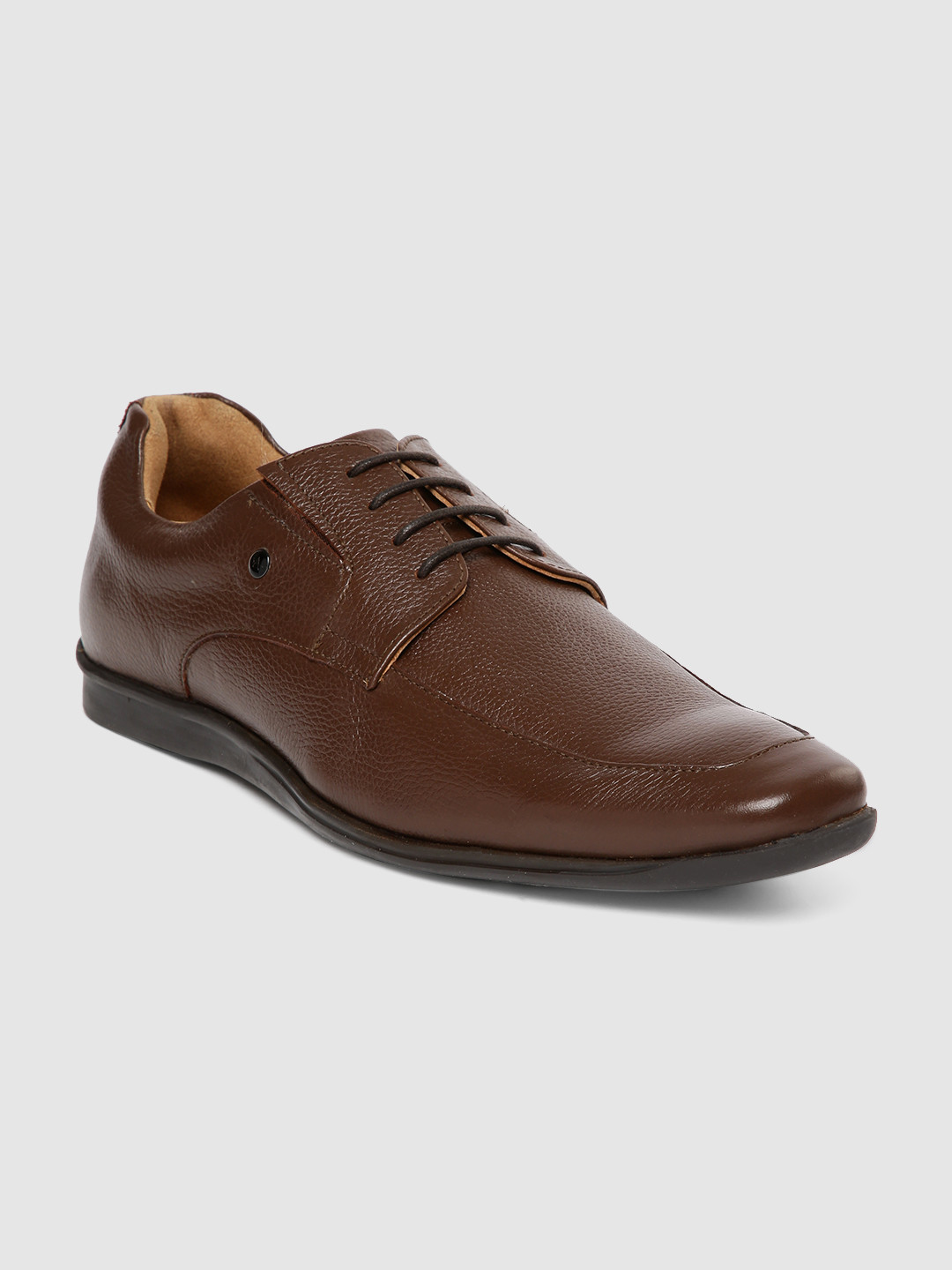Buy Arrow Men Brown Onyx Leather Formal Derbys - Formal Shoes for Men ...