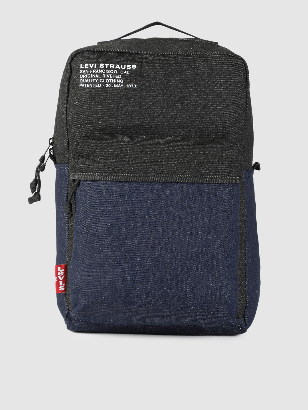 Buy Levis Unisex Blue & Black Colourblocked Denim Backpack - Backpacks ...