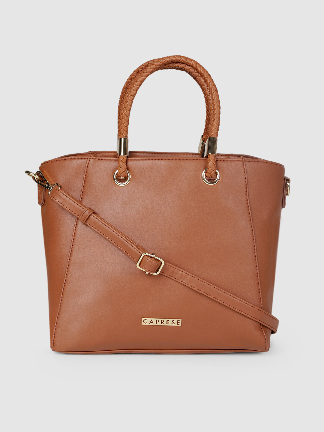Buy Caprese Tan Brown Solid Handheld Bag - Handbags for Women 10331809 ...