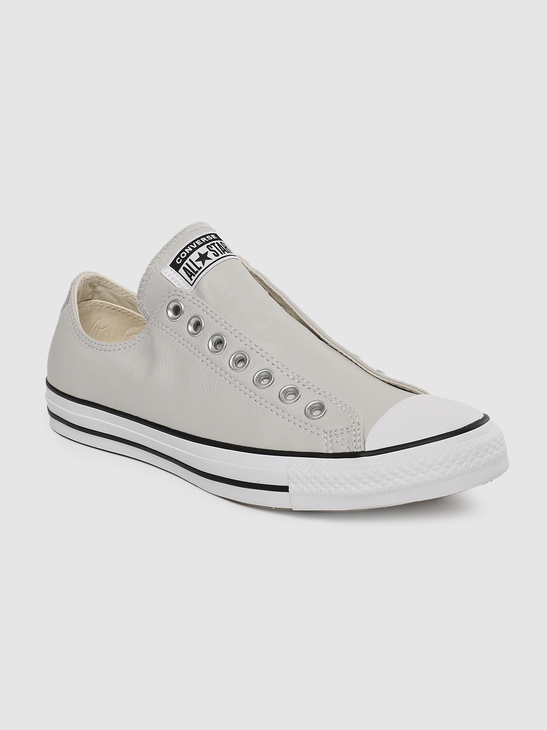 Buy Converse BASIC LEATHER CHUCK TAYLOR ALL STAR Grey Slip On Leather ...