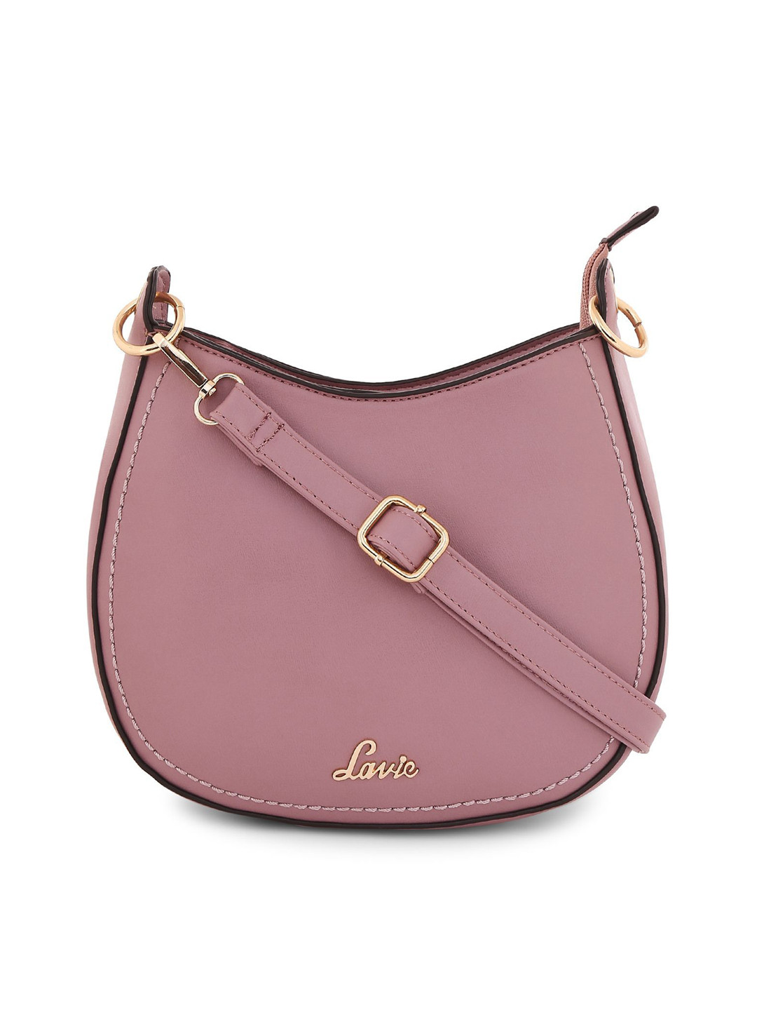 Buy Lavie Mauve Solid Structured Sling Bag - Handbags for Women ...