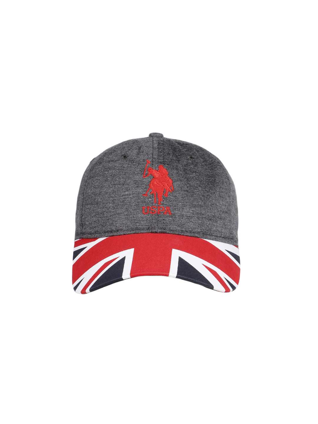 Buy U.S. Polo Assn. Men Grey & Red Printed Baseball Cap - Caps for Men ...