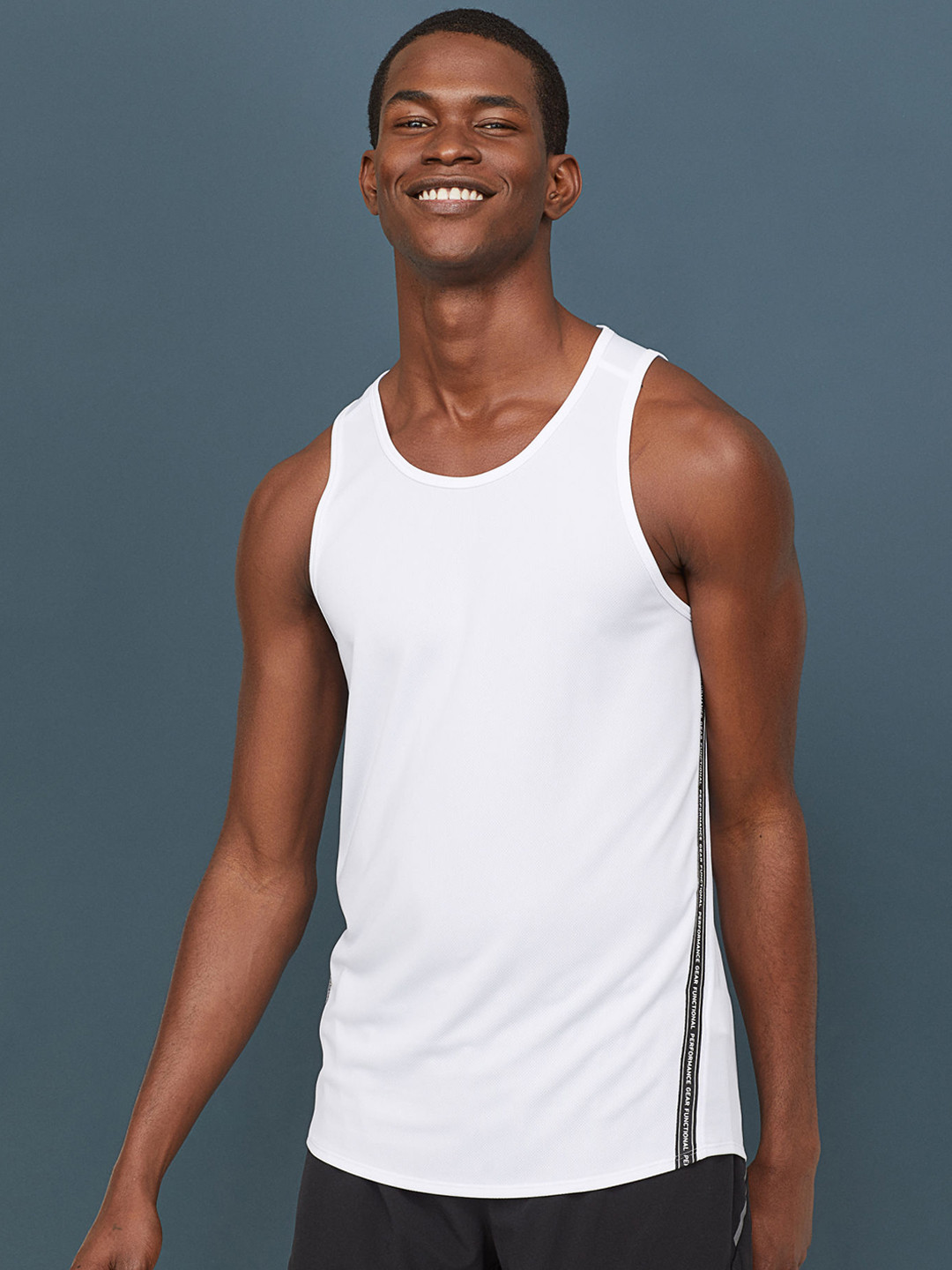 Buy H&M Men White Solid Running Vest Top - Tshirts for Men 10360079 ...