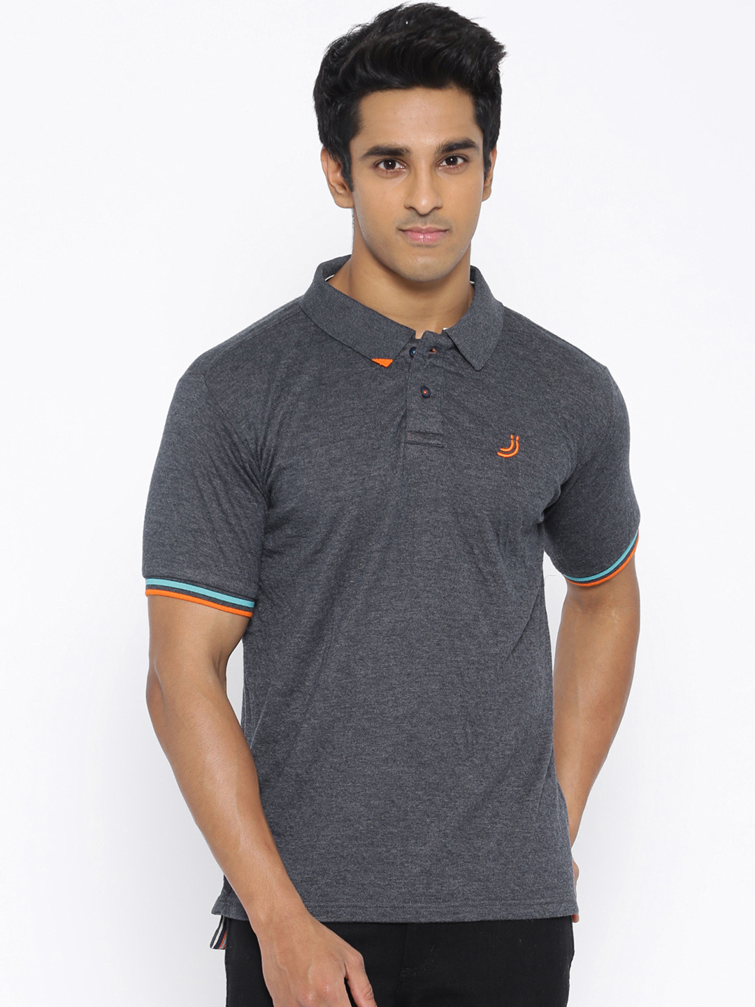 Buy Jn Joy Charcoal Grey Polo T Shirt - Tshirts for Men 1036034 | Myntra