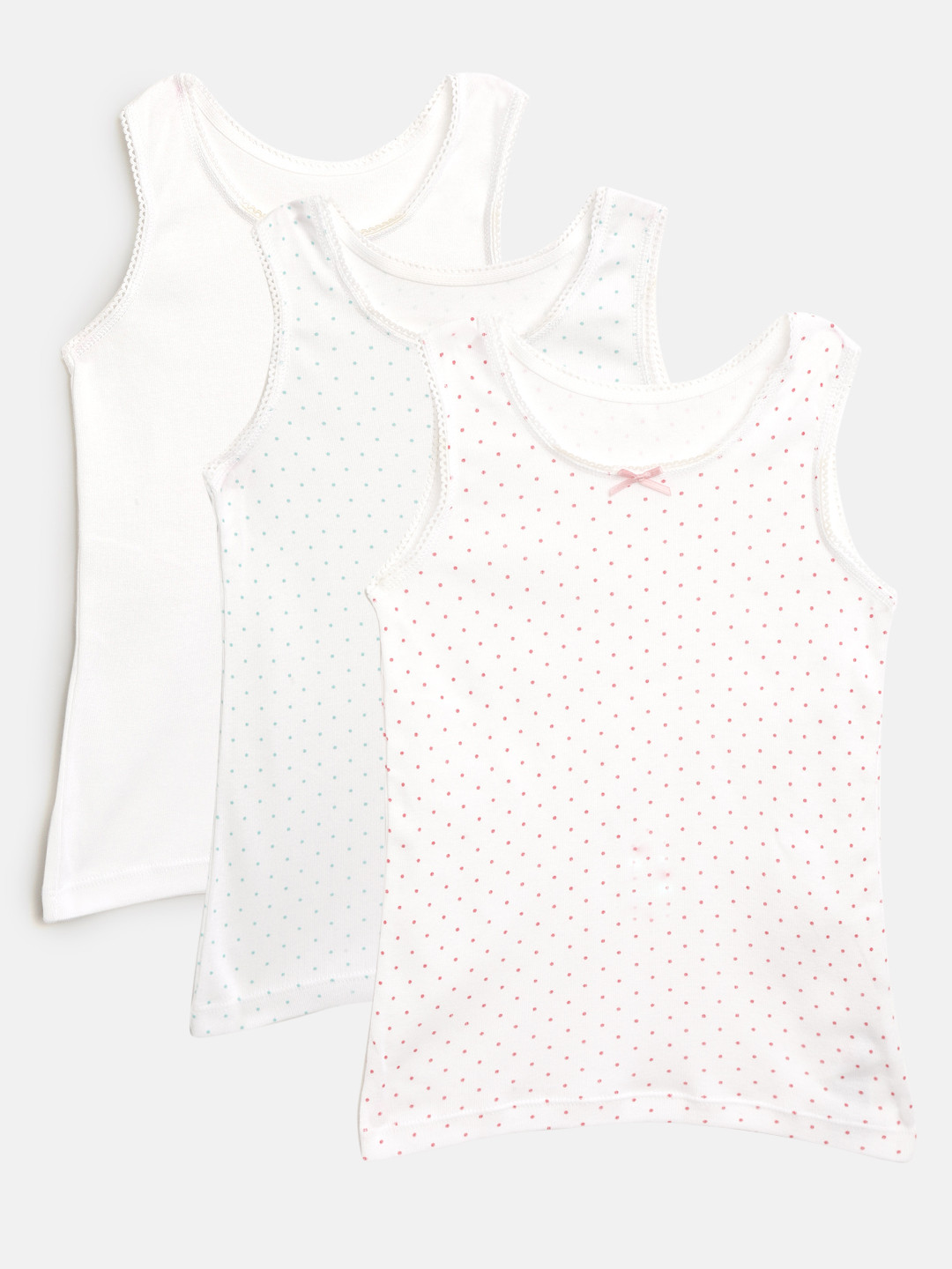 Buy Marks & Spencer Girls Pack Of 3 White Innerwear Vests - Innerwear ...