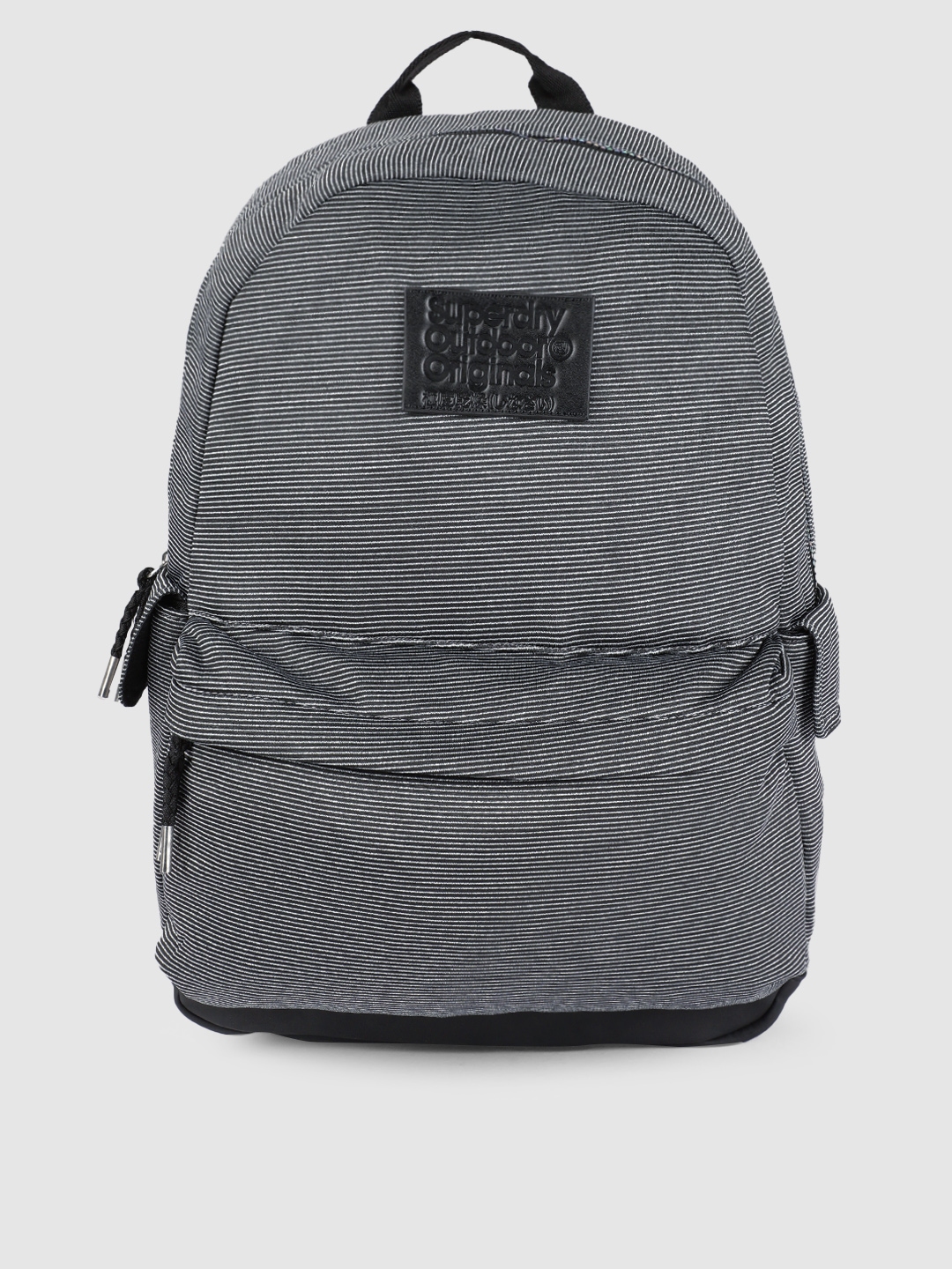 Buy Superdry Women Black & Silver Toned Striped Backpack - Backpacks ...
