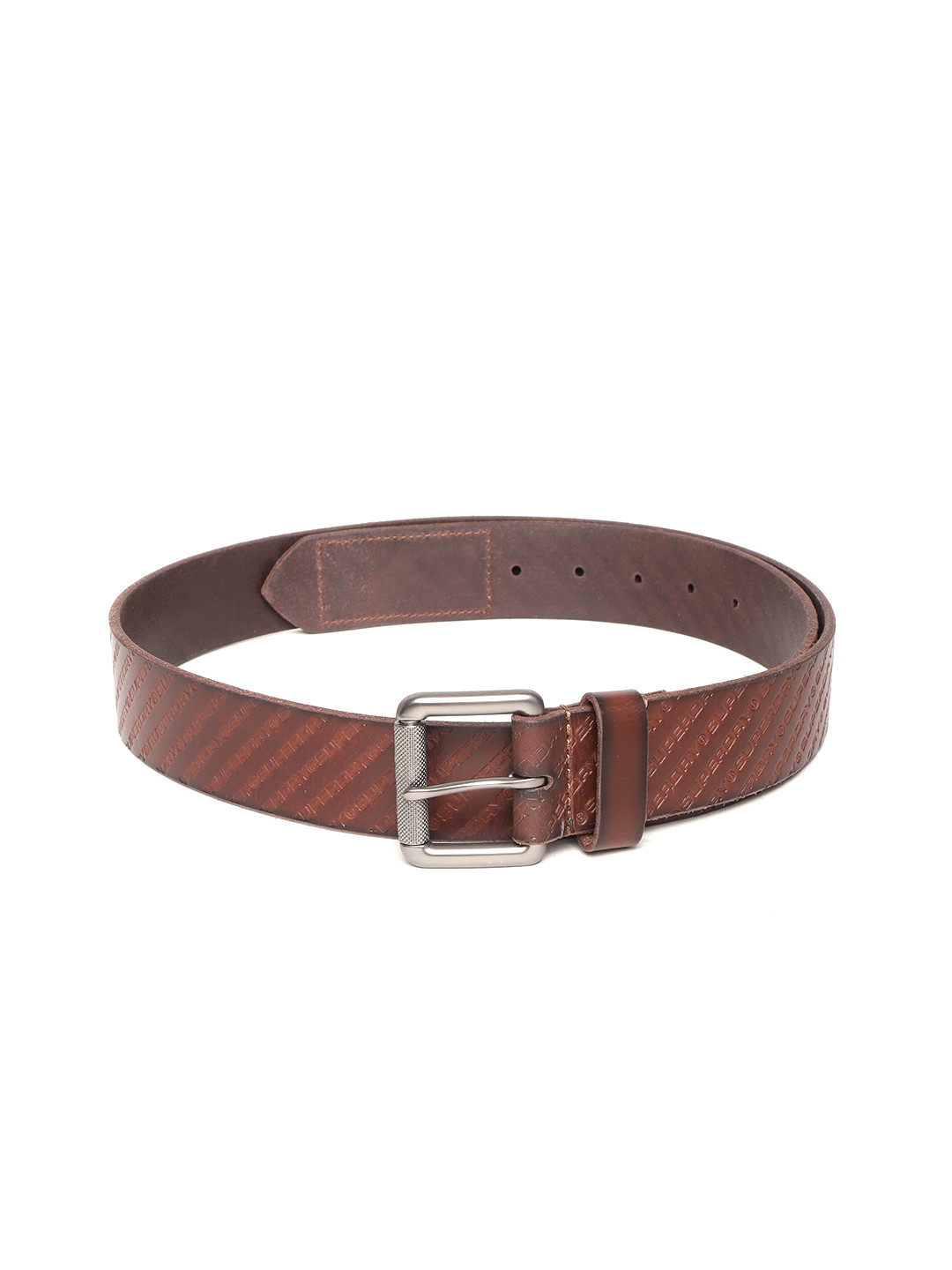 Buy Superdry Men Brown Textured Leather Belt - Belts for Men 10369891 ...