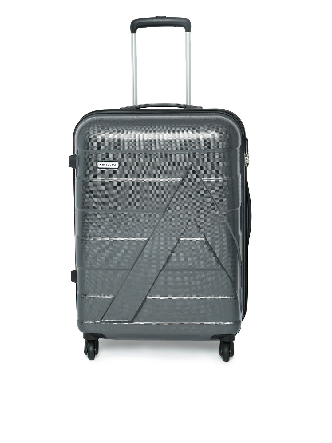 Buy Aristocrat Grey Solid Forester Hard Sided Medium Trolley Suitcase ...