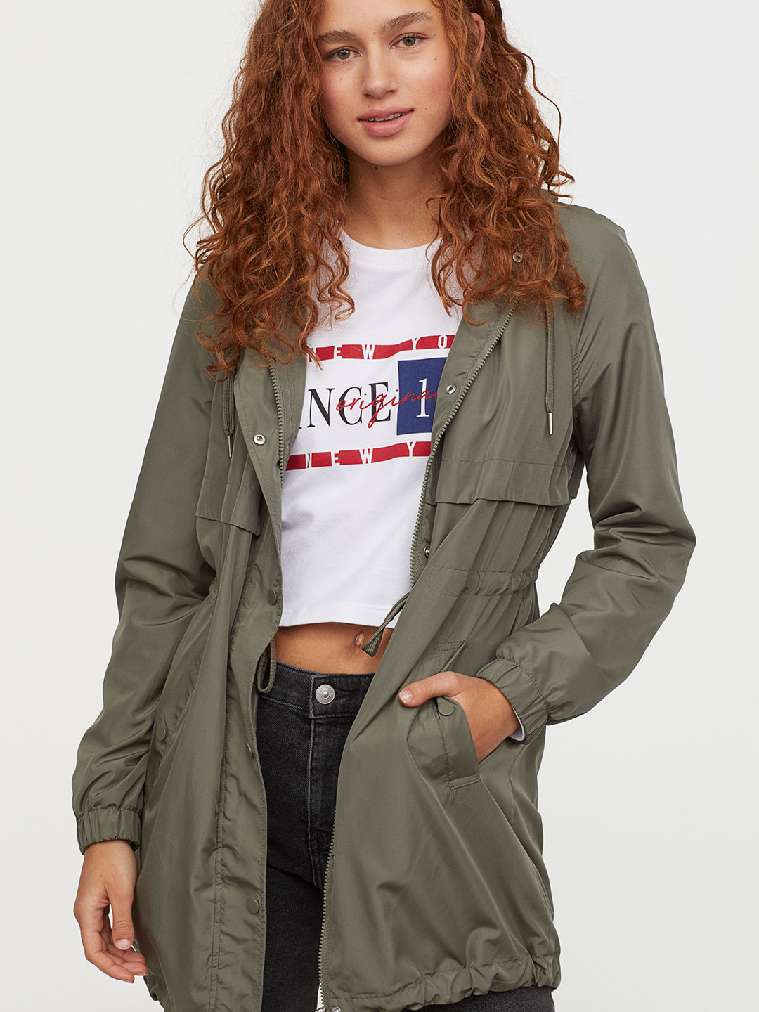Buy H&M Women Green Hooded Parka - Jackets for Women 10381965 | Myntra