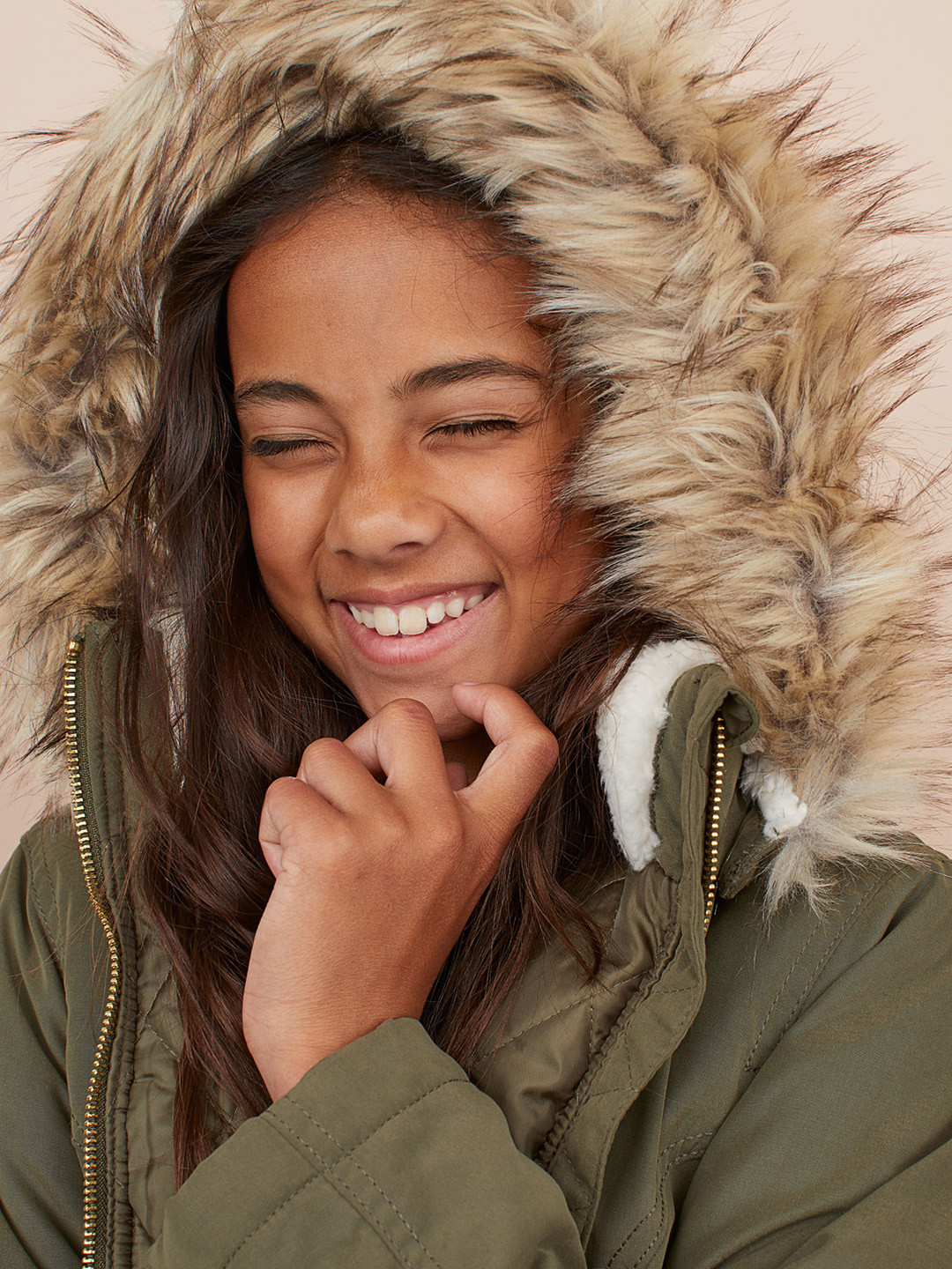 Buy H&M Girls Green Solid Padded Parka - Jackets for Girls 10385865 ...