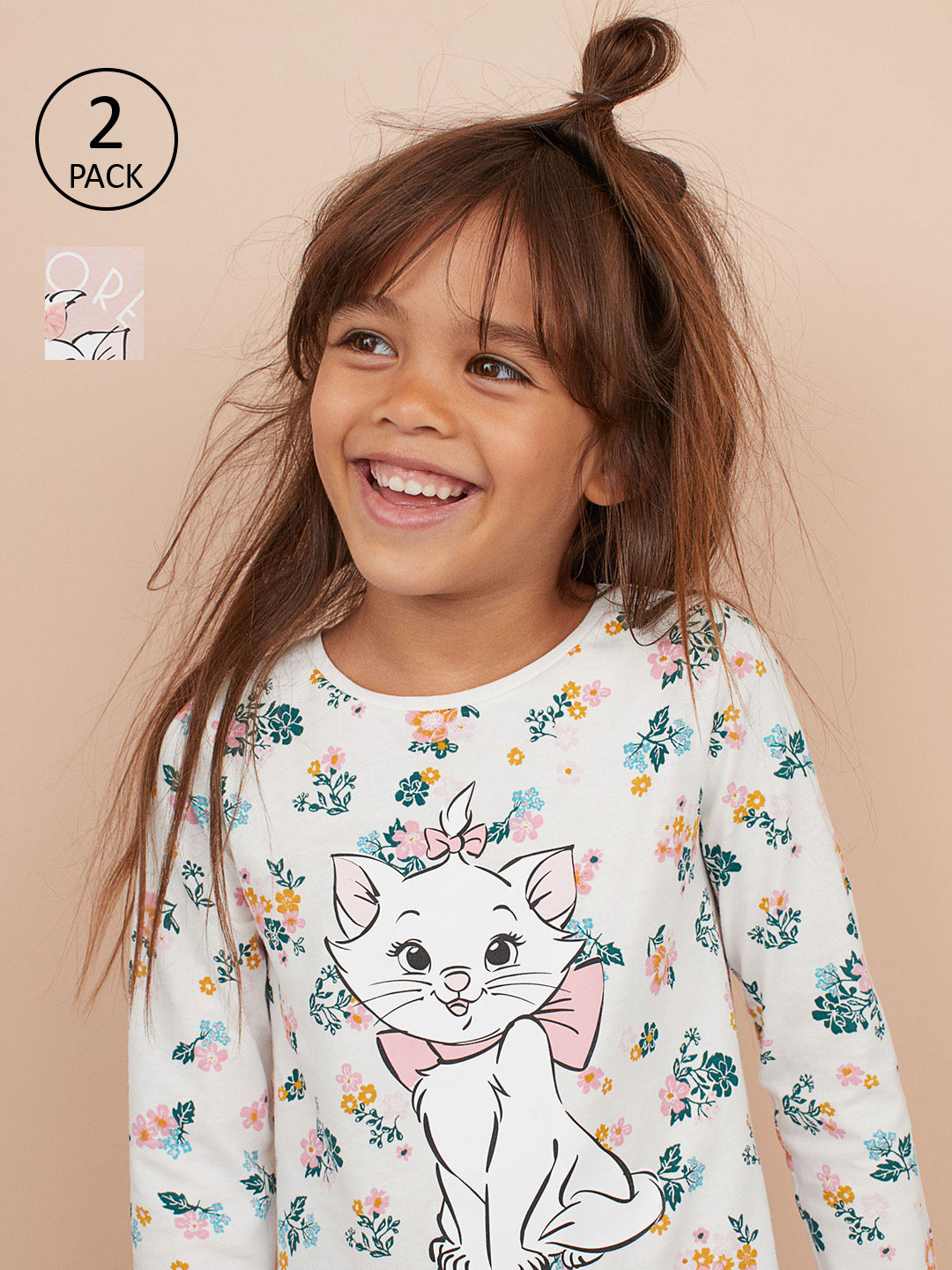 Buy HM Girls 2 Pack Printed Pure Cotton T Shirts - Tshirts for Girls ...