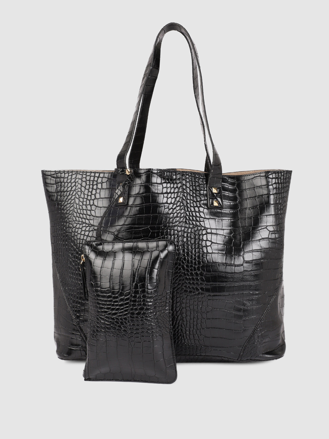 Buy Accessorize Black Textured Shoulder Bag - Handbags for Women ...