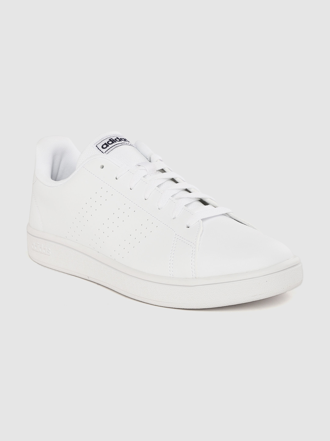 Buy ADIDAS Men White Solid Advantage Base Sustainable Sneakers - Casual ...