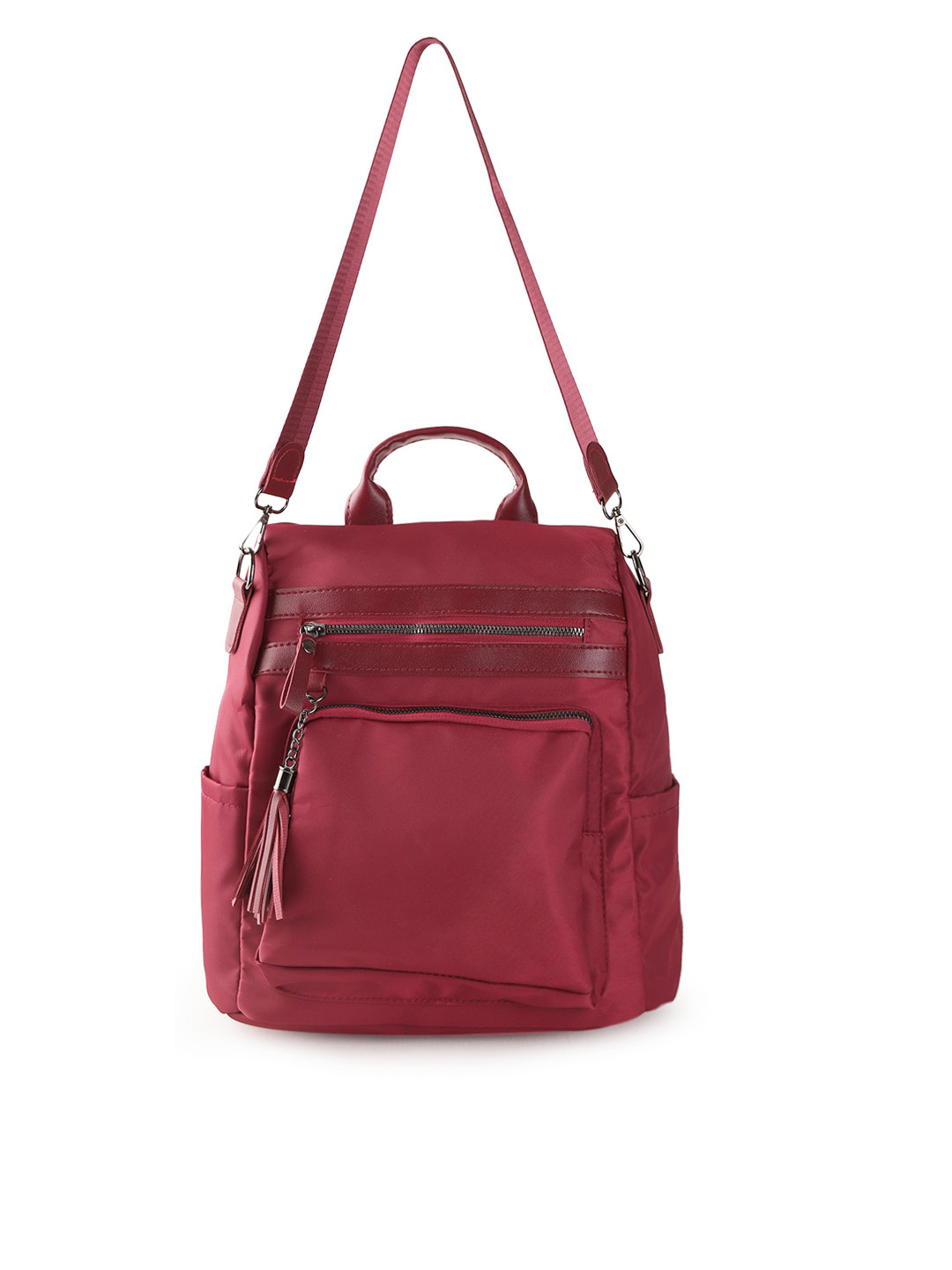 Buy Purple Crane Women Maroon Solid Waterproof Backpack - Backpacks for ...