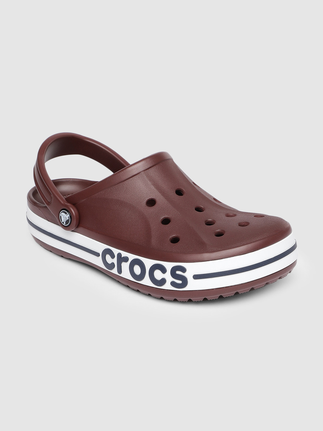 Buy Crocs Unisex Maroon Printed Bayaband Clogs - Flip Flops for Unisex ...