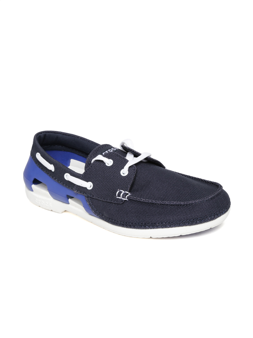 Buy Crocs Beach Line Men Blue Canvas Boat Shoes - Casual Shoes for Men ...