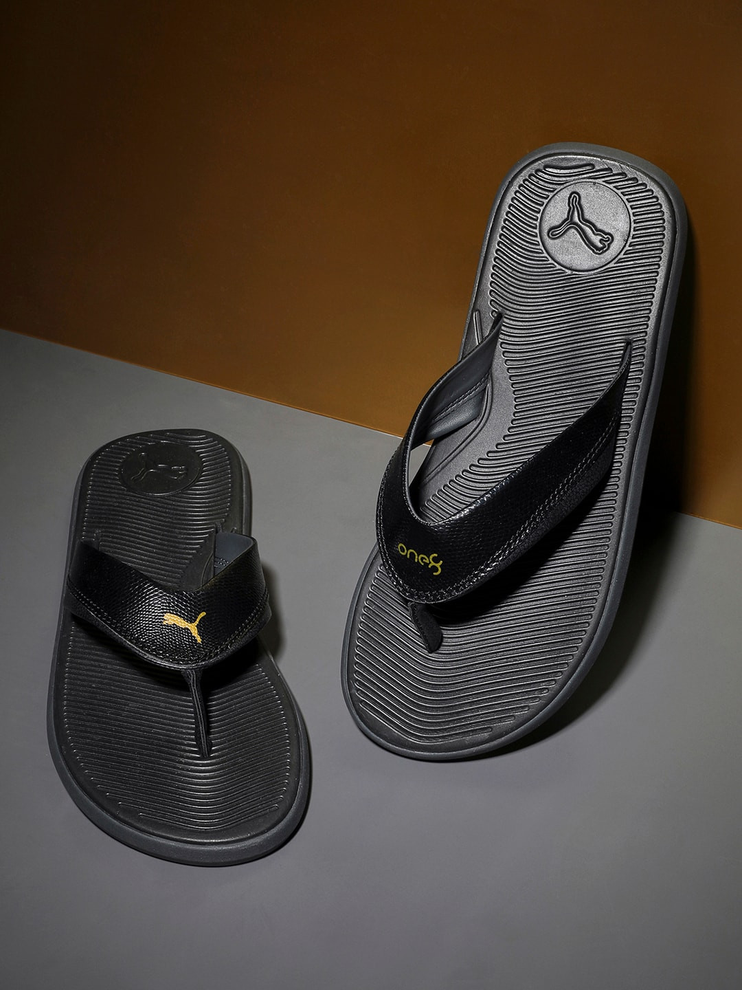 Buy Puma Men Black Solid Stark One8 MU Thong Flip Flops - Flip Flops ...