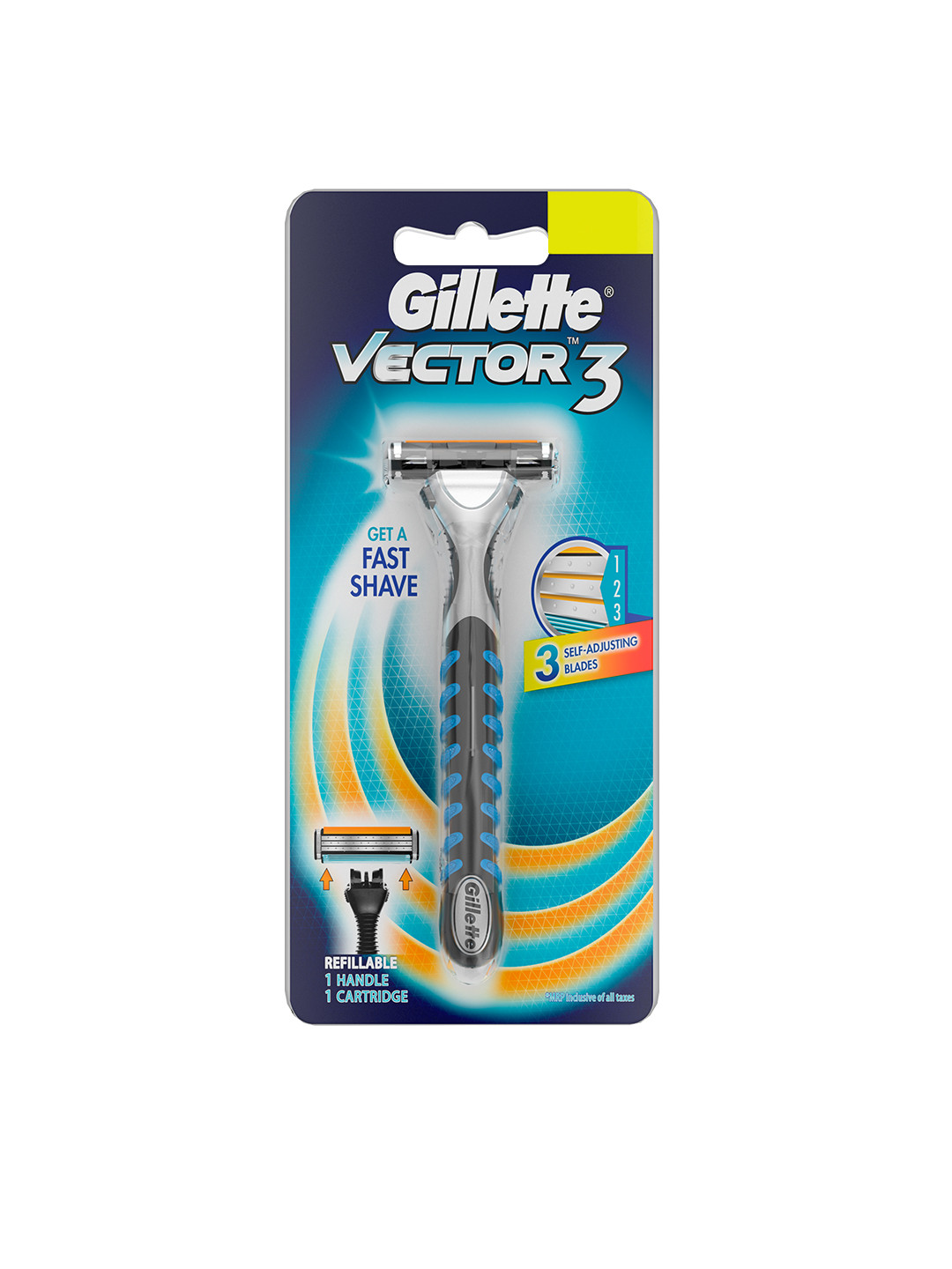 Buy Gillette Vector 3 Shaving Razor - Razors And Cartridges for Men ...