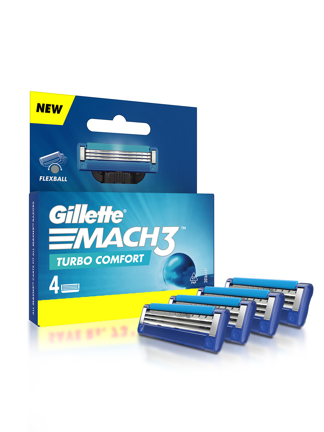 Buy Gillette Mach 3 Turbo Manual Shaving Razor Blades 4 Pcs - Razors ...