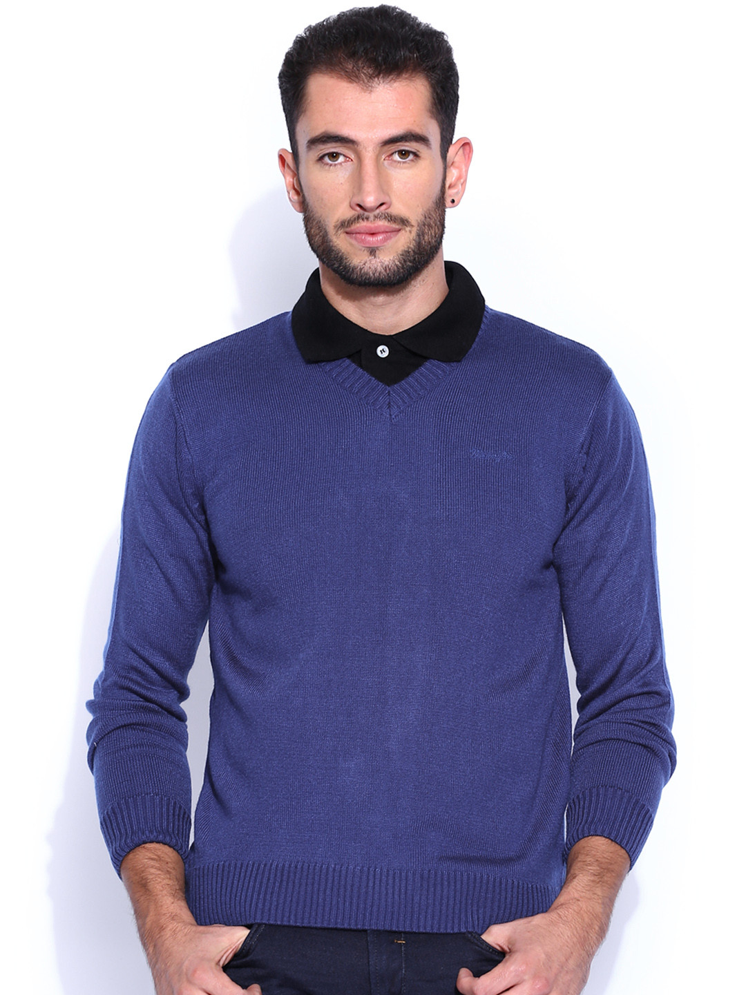 Buy Wrangler Blue Sweater - Sweaters for Men 1044640 | Myntra