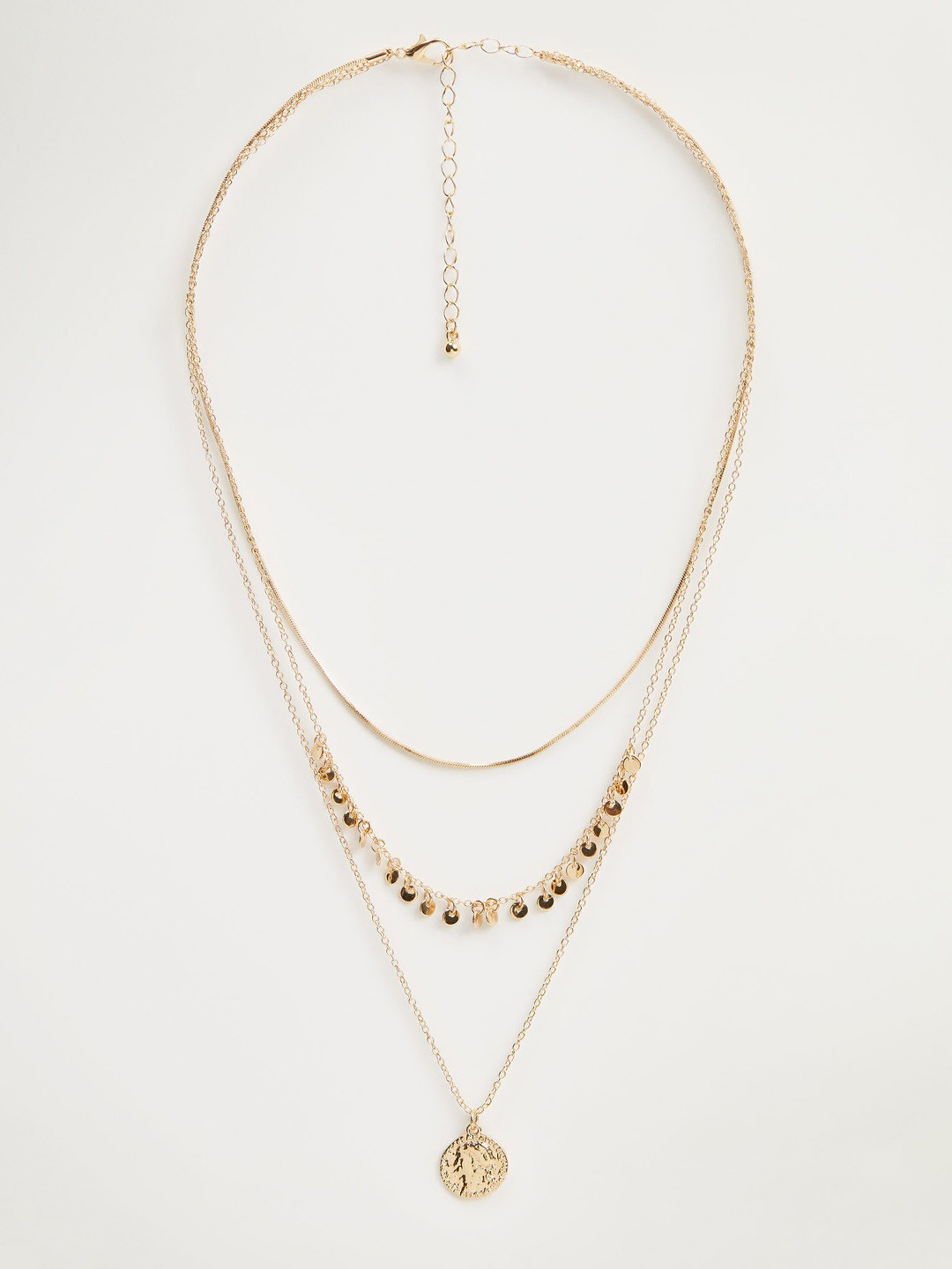 Buy MANGO Gold Toned Layered Necklace - Necklace And Chains for Women ...