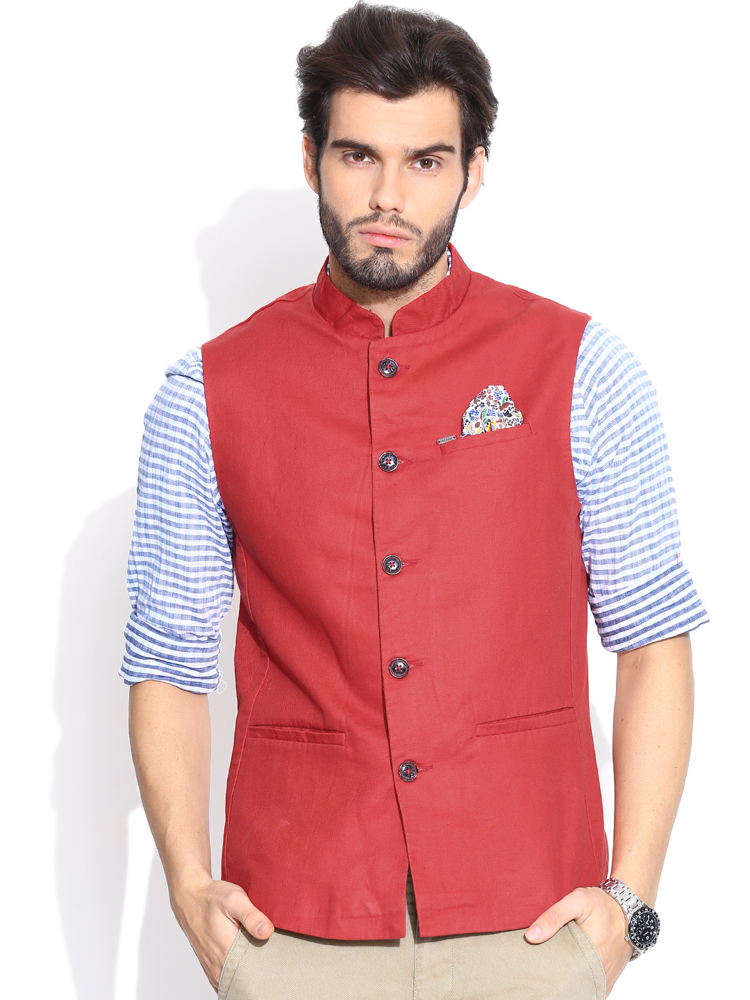Buy Numero Uno Red Nehru Jacket - Jackets for Men 1046027 | Myntra
