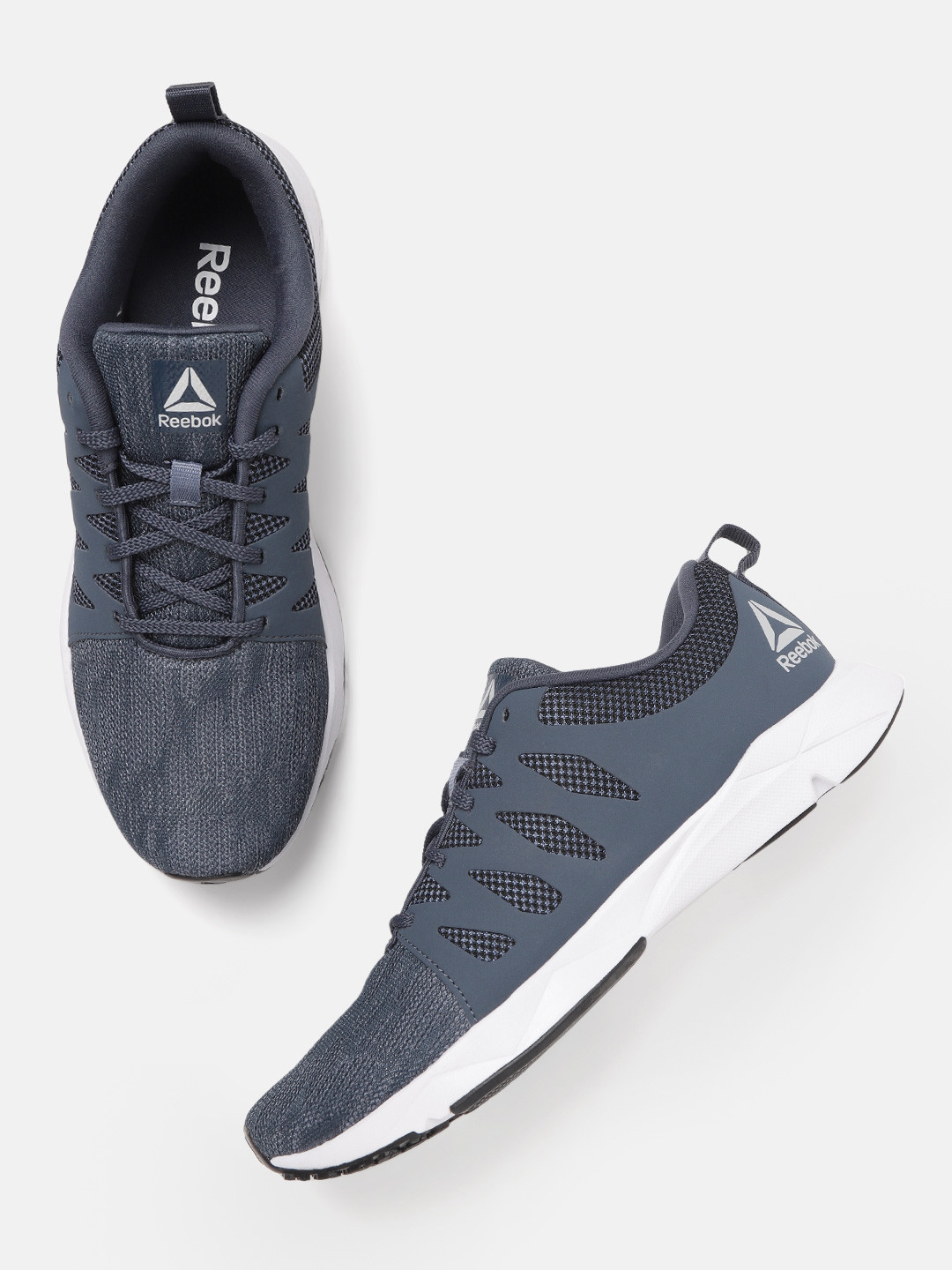 Buy Reebok Men Navy Blue Solid Fusion Ace LP Running Shoes - Sports ...