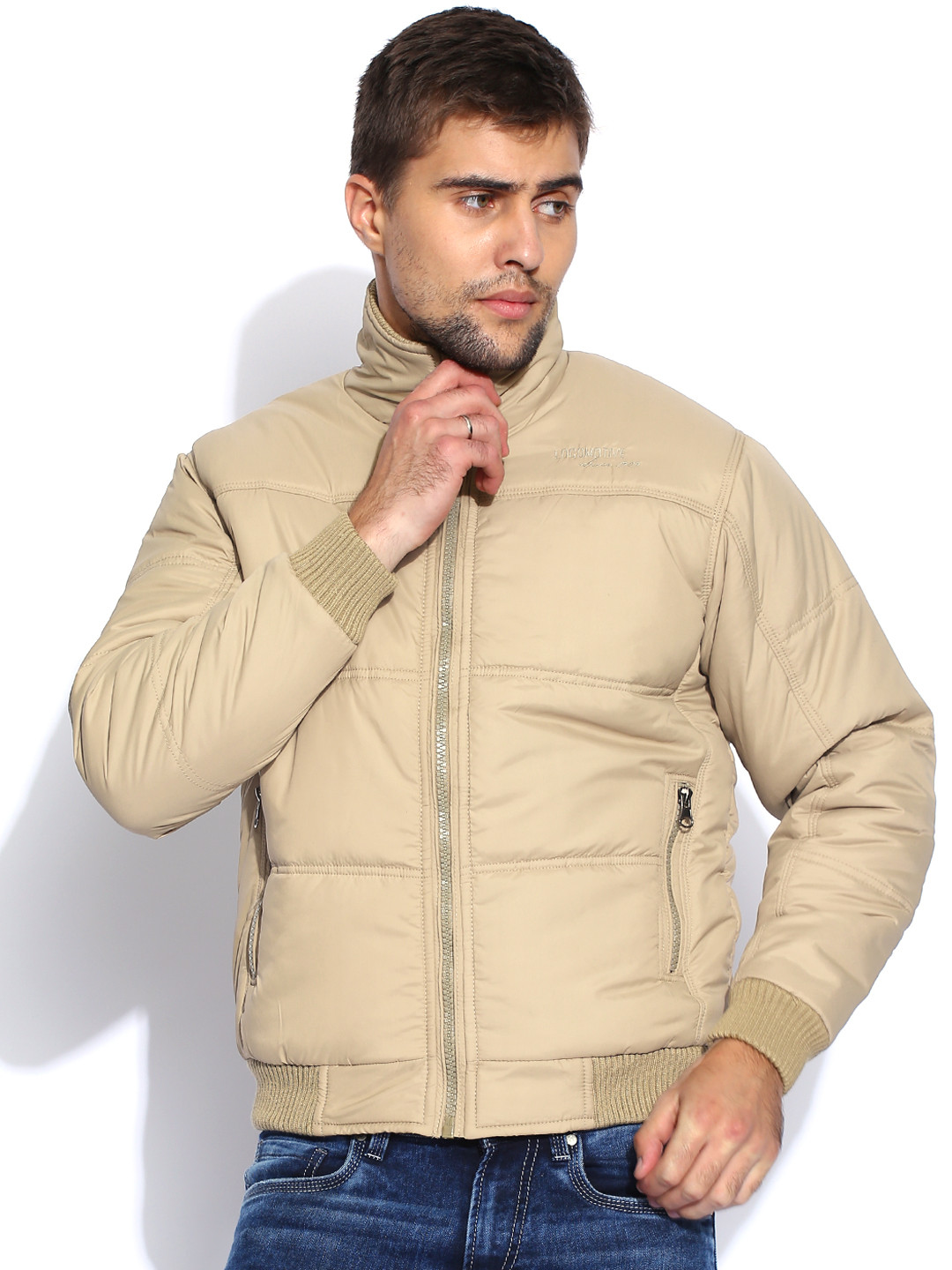Buy Locomotive Khaki Padded Jacket - Jackets for Men 1048510 | Myntra