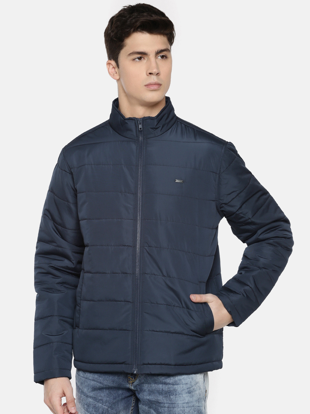Buy Parx Men Navy Blue Solid Padded Jacket - Jackets for Men 10493336 | Myntra