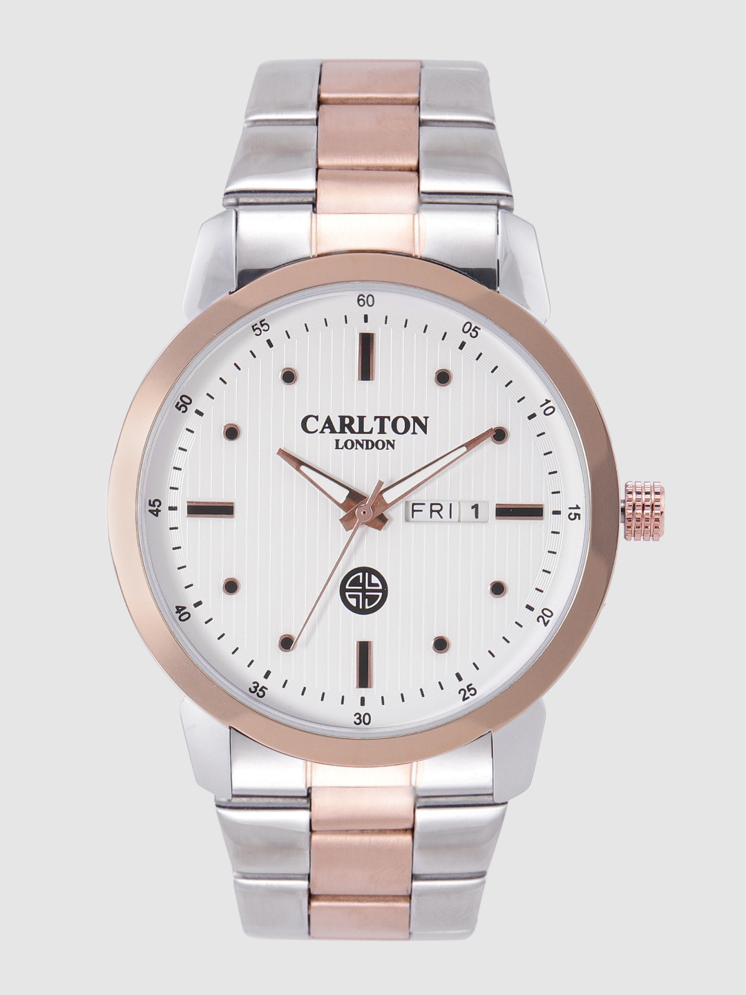 Buy Carlton London Men White Textured Analogue Watch CG036RWHR ...
