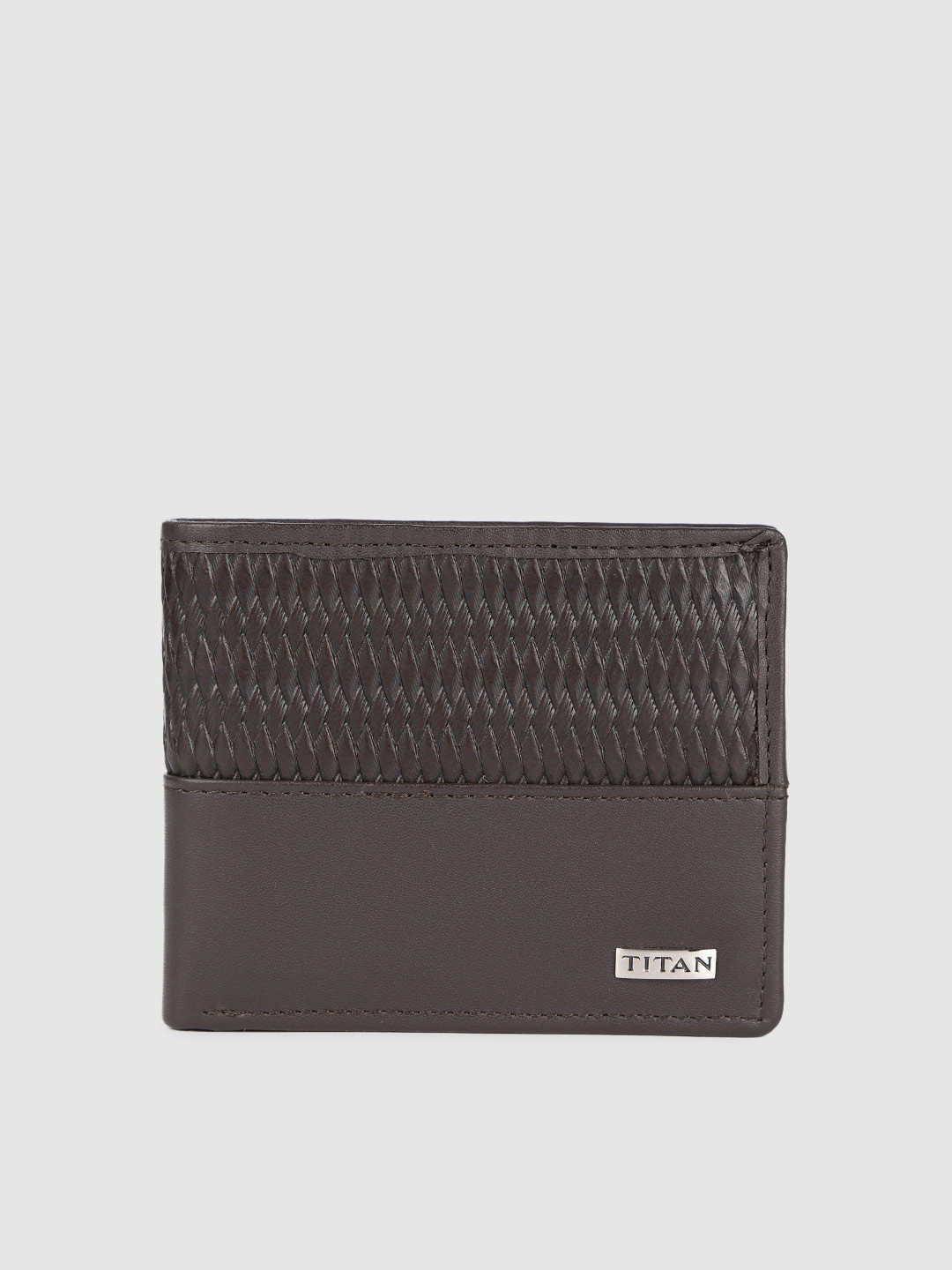Buy Titan Men Brown Textured Leather Two Fold Wallet - Wallets for Men ...